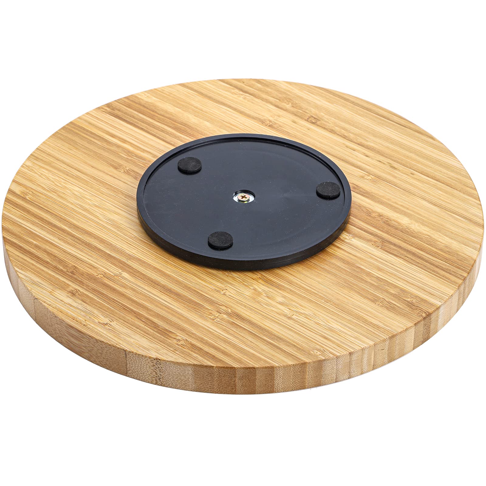 Kingrol 12 Inch Bamboo Lazy Susan, Non-Slip Kitchen Turntable, Rotating Spice Rack Organizer for Pantry, Cabinet, Refrigerator, Countertop