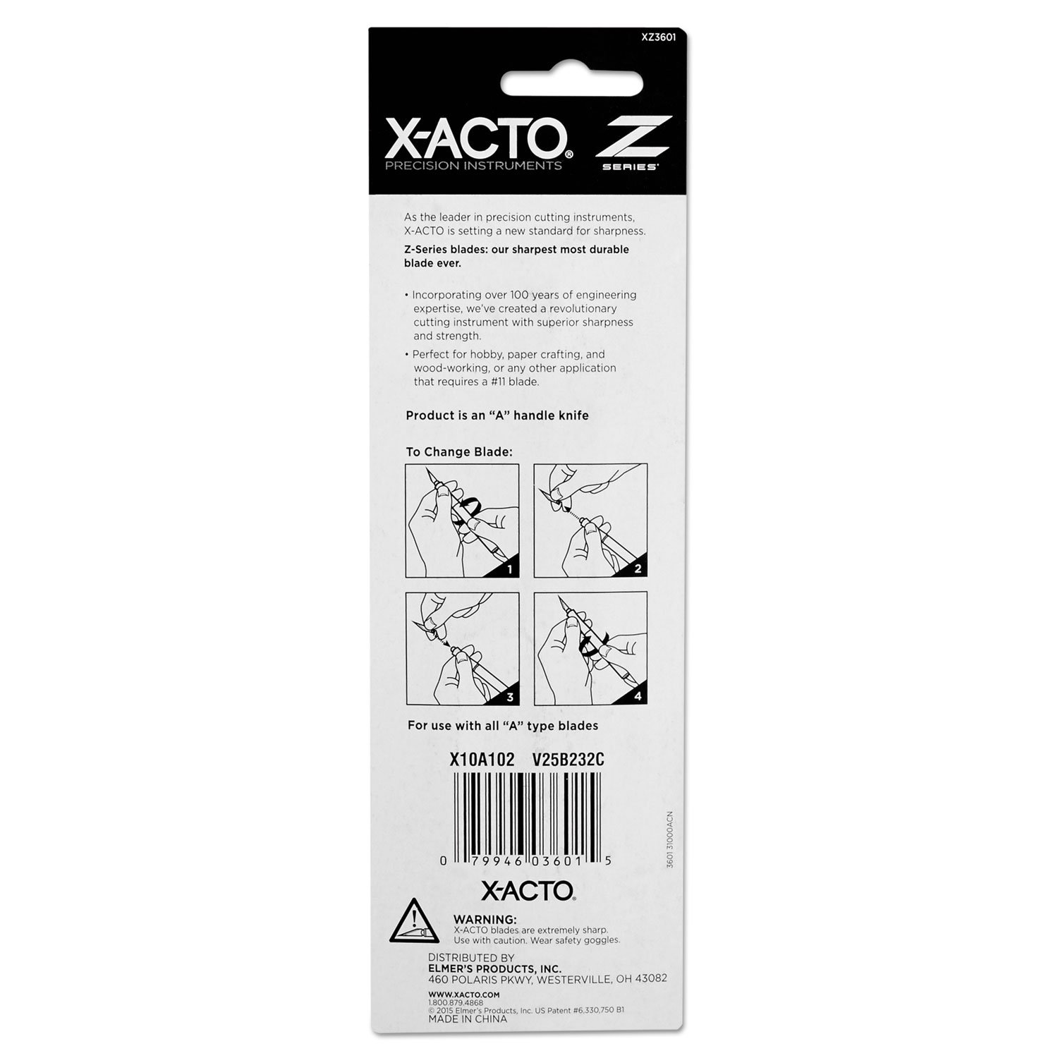 X-Acto No 1 Precision Knife | Z-Series, Craft Knife, with Safety Cap, #11 Fine Point Blade, Easy-Change Blade System