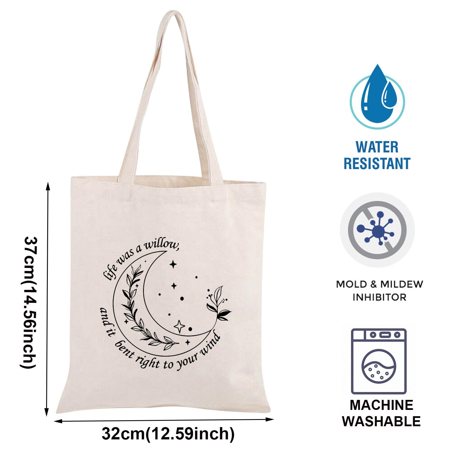 TOBGB Willow lyrics Gift Music Lover Tote Bag Song Lyrics Gift Singer's Merchandise (Willow tote)