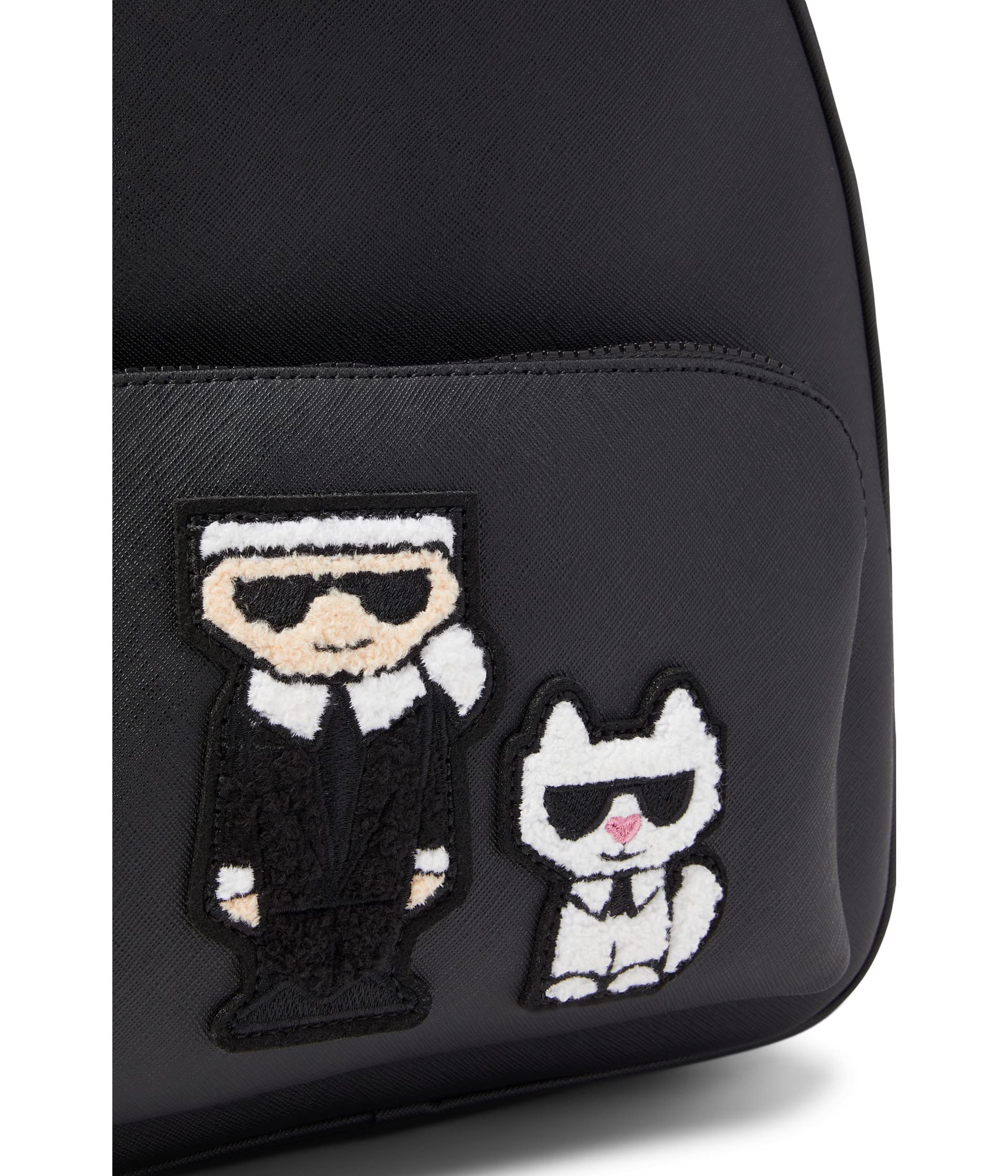 Karl Lagerfeld Paris Khloe Backpack Black/Black Sherpa One Size
