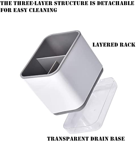 Shuoxpy Flatware Storage Organizer, Plastic Utensil Holder With 3 Compartment And Cutlery Tray Drainer, Tableware Caddy for Kitchen Table, Cabinet, Pantry - Holds Forks, Knives, Spoons