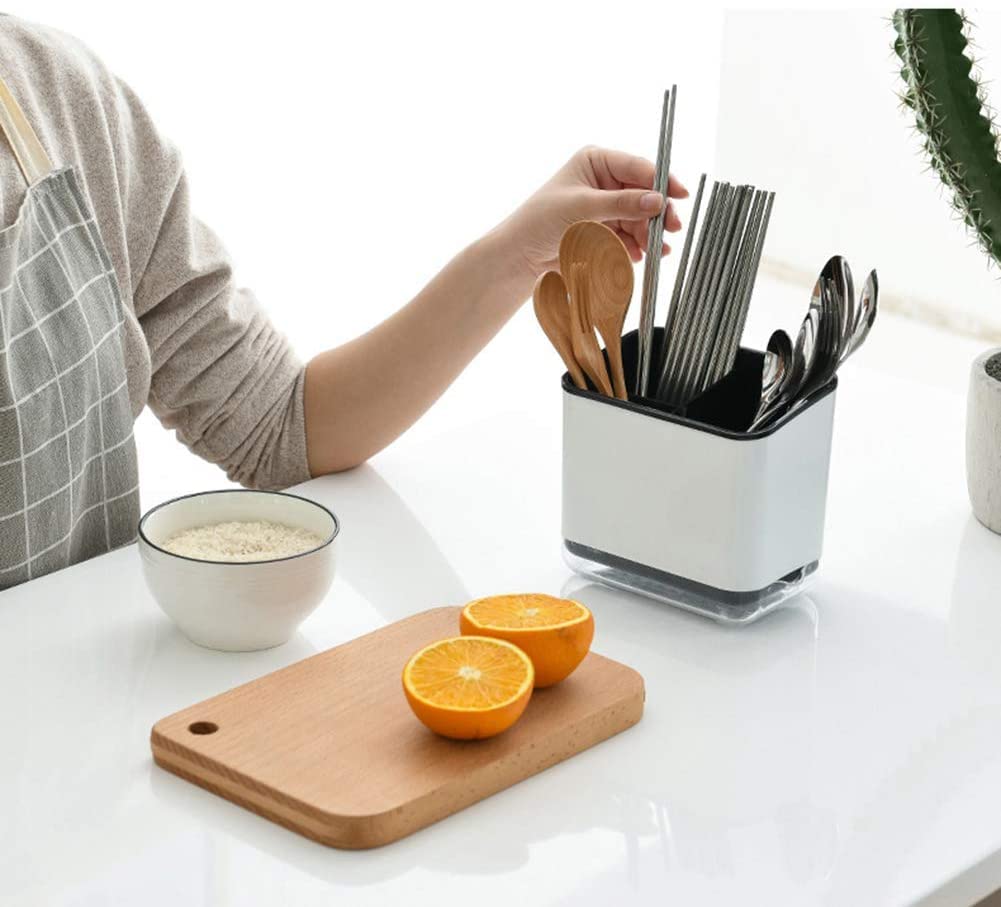 Shuoxpy Flatware Storage Organizer, Plastic Utensil Holder With 3 Compartment And Cutlery Tray Drainer, Tableware Caddy for Kitchen Table, Cabinet, Pantry - Holds Forks, Knives, Spoons