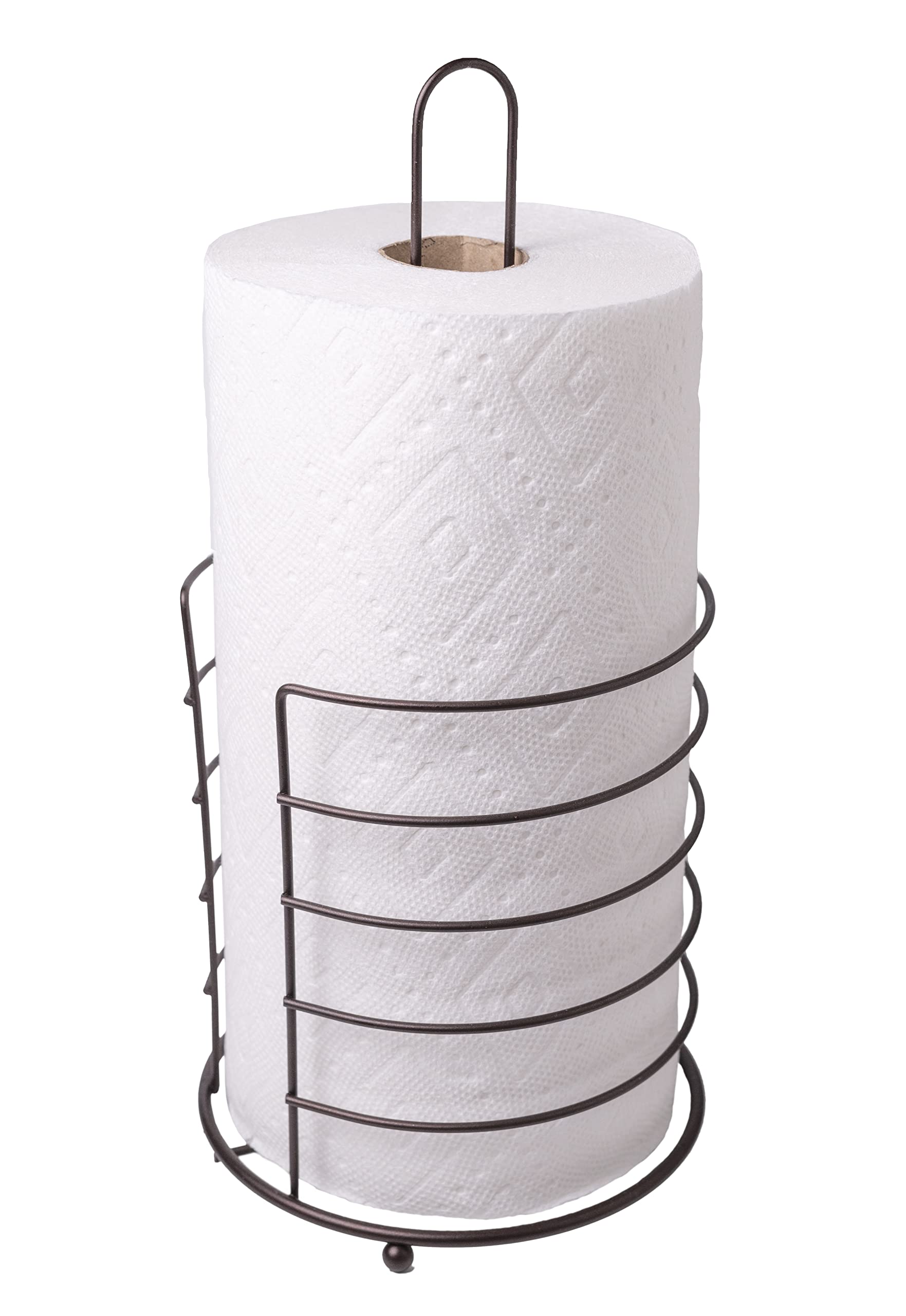 Francois et Mimi Countertop Metal Paper Towel Holder, Standing Paper Towel , for Standard & Jumbo Rolls, Paper Towel Dispenser (Bronze)