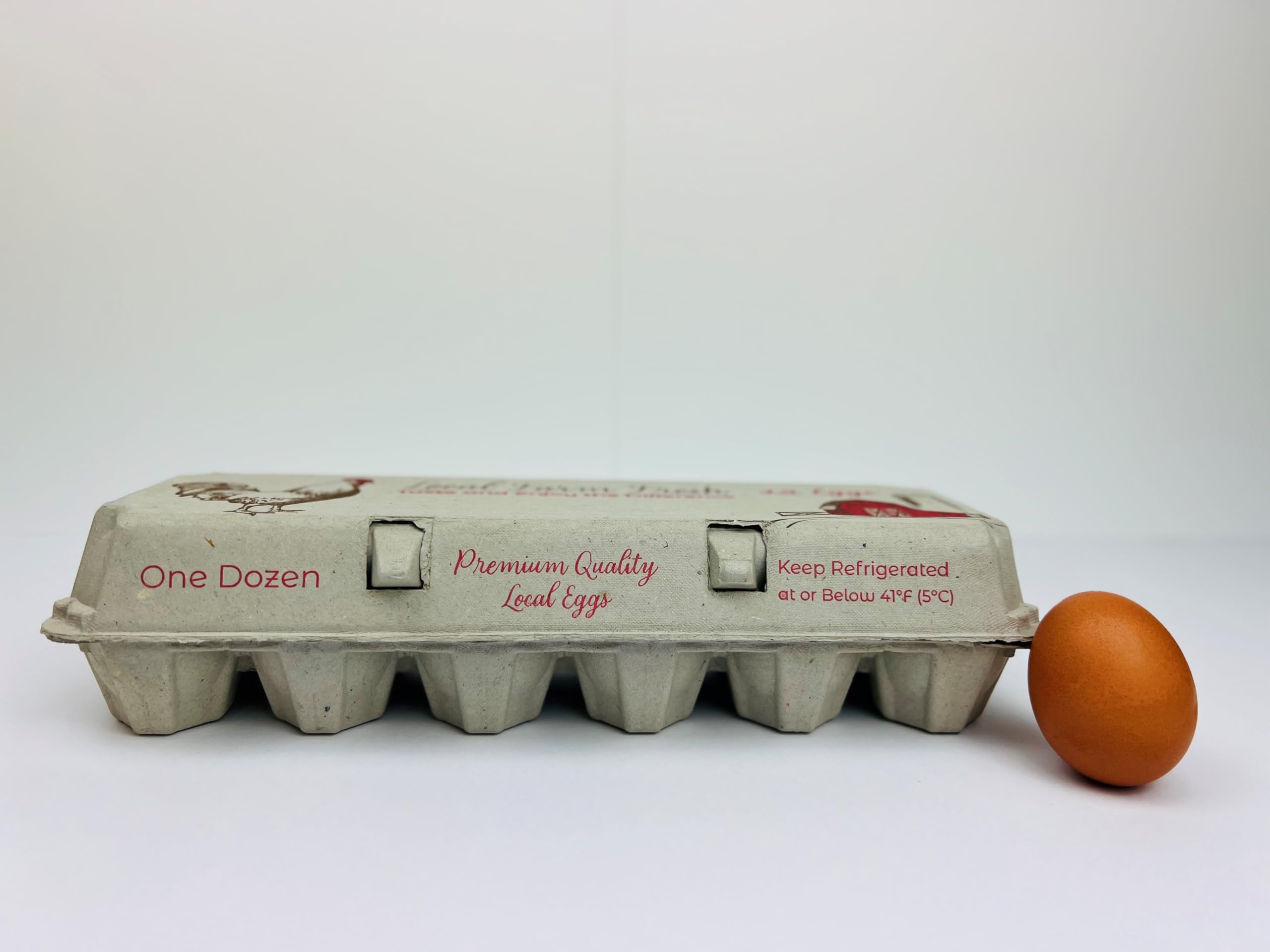 Printed Egg Cartons Red/Brown Design - 100 units