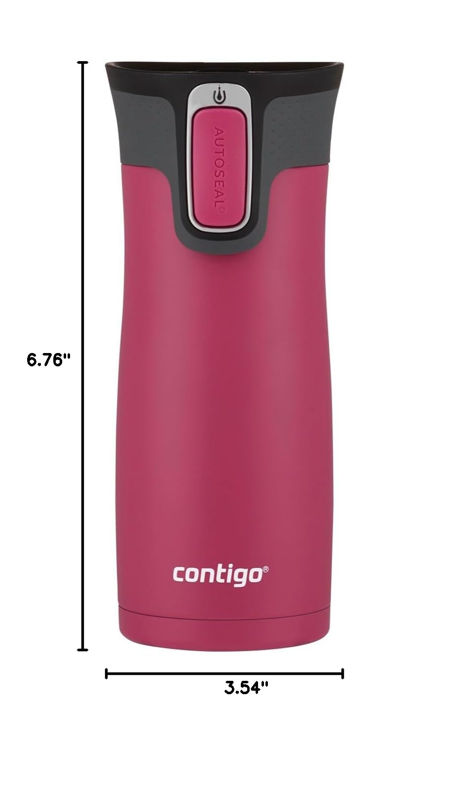Contigo AUTOSEAL West Loop Vacuum-Insulated Stainless Steel Travel Mug, 16 oz, Dragonfruit