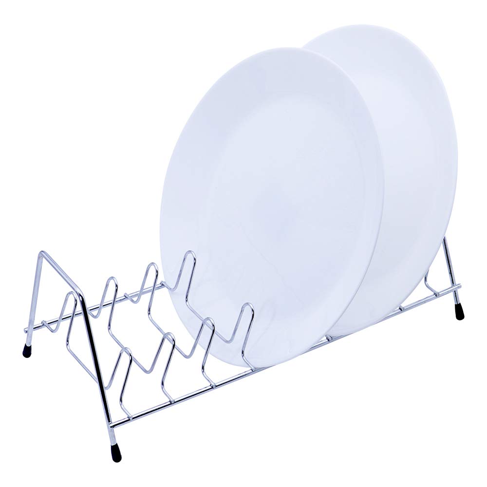 DGQ 8 Divider Wire Plate Rack and Lid Organizer Pan Organizer Sink Drying Rack for Chopping Board, Kitchen Cabinet Counter, Cookware