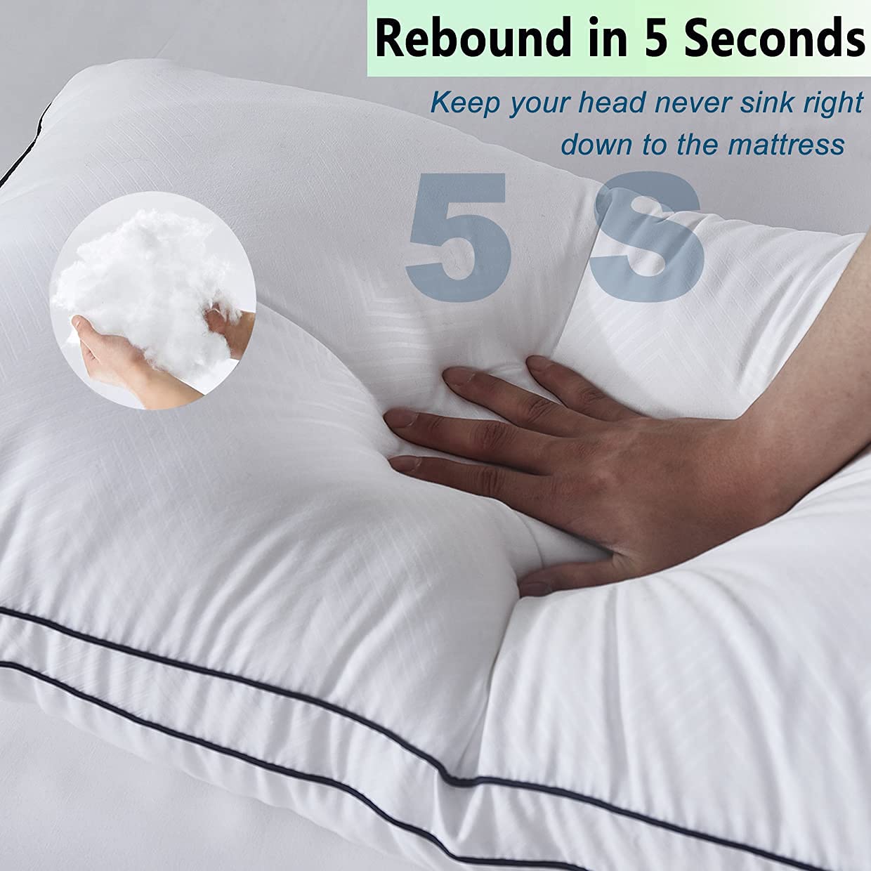 Gehannah Bed Pillows for Sleeping(2 Pack), Luxury Plush Soft Pillow with Home and Hotel, Breathable Microfiber Cover Skin-Friendly Pillows for Side Back Sleepers