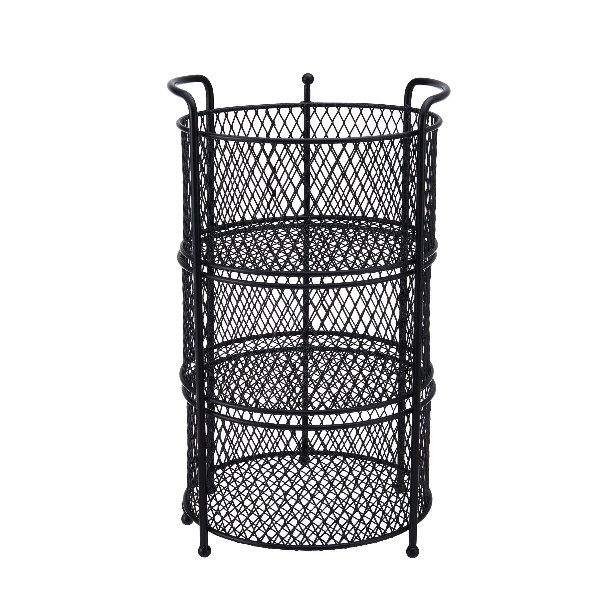 Gourmet Basics by Mikasa Soto Countertop 3 Tier Storage Organizer, 14.25-Inch, Black