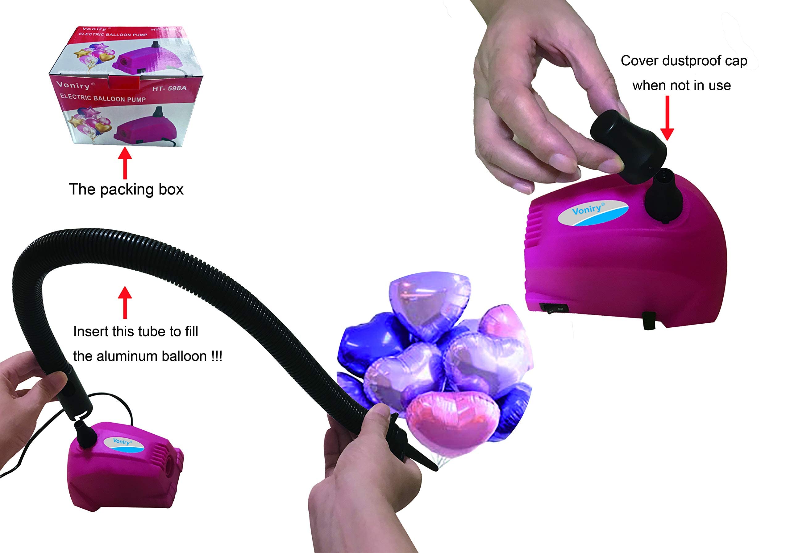 Balloon Pump Multifunction Portable Balloon Inflator Air Blower for Party/Wedding/Business Celebration Deco