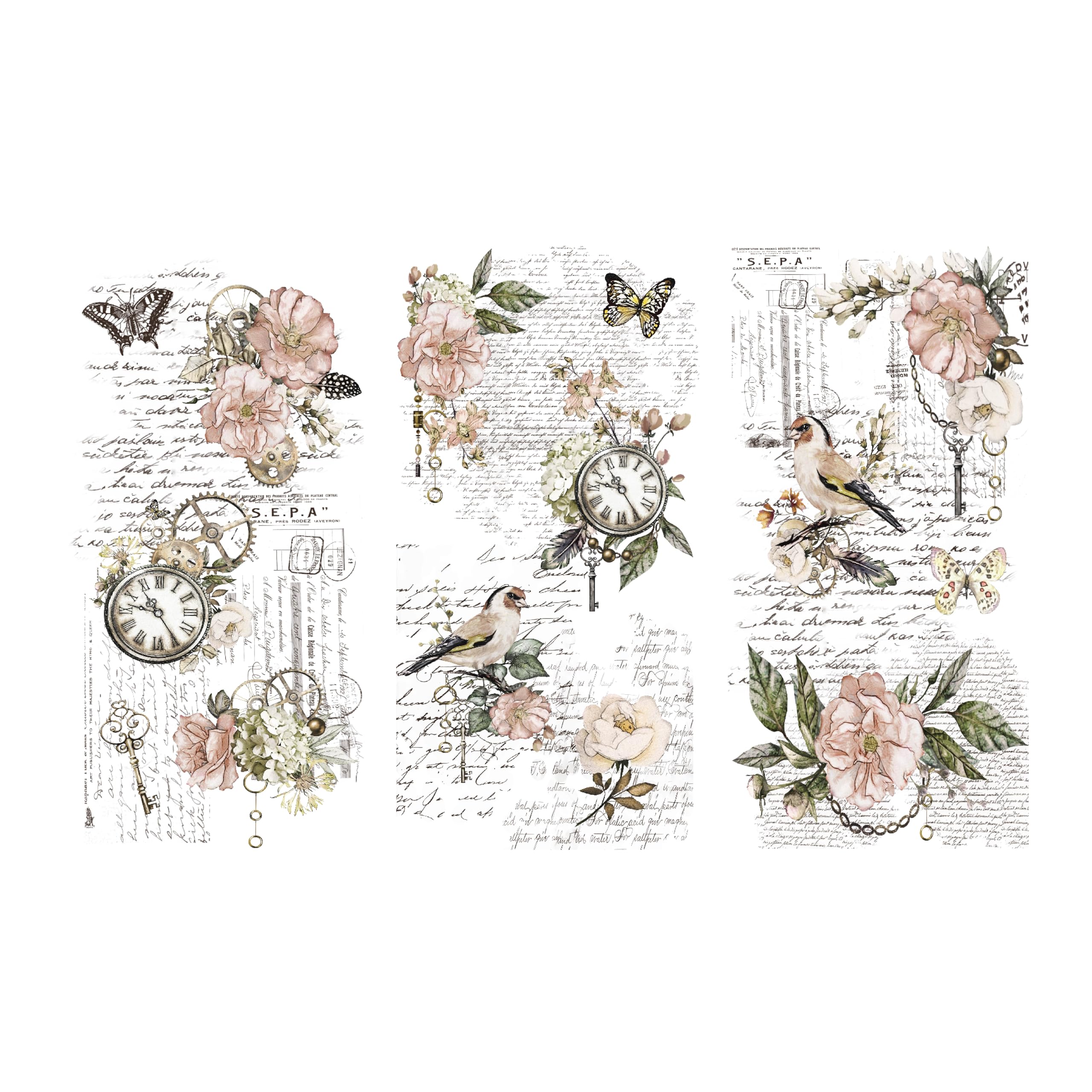 Rub on Transfers for Crafts and Furniture | 3 Design Sheets 6”x 12” | Home Decor Transfers | Furniture and Craft Decals | by Thymeless Designs (Memories of Paris)