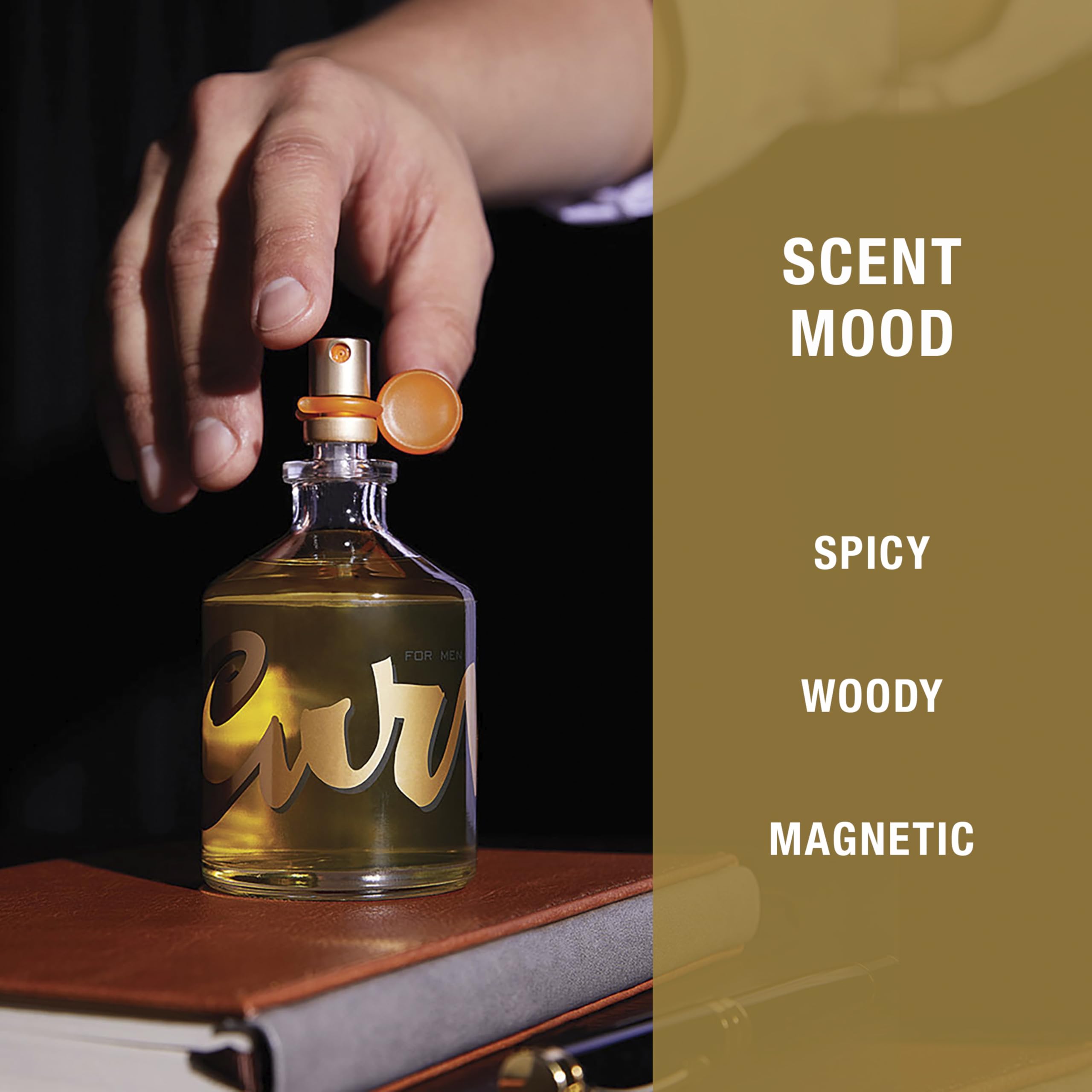 Men's Cologne Fragrance Spray by Curve, Spicy Wood Magnetic Scent for Day or Night, 6.8 Fl Oz