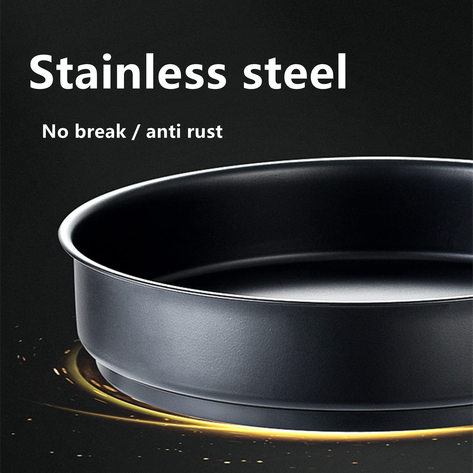 Yopay 2 Pack Stainless Steel Lazy Susan, 9 Inch/ 12 Inch Black Pantry Turntable Organizer, Round Rotating Countertop Spice Bins for Cabinets, Shelf, Bathroom, Kitchen, Refrigerator