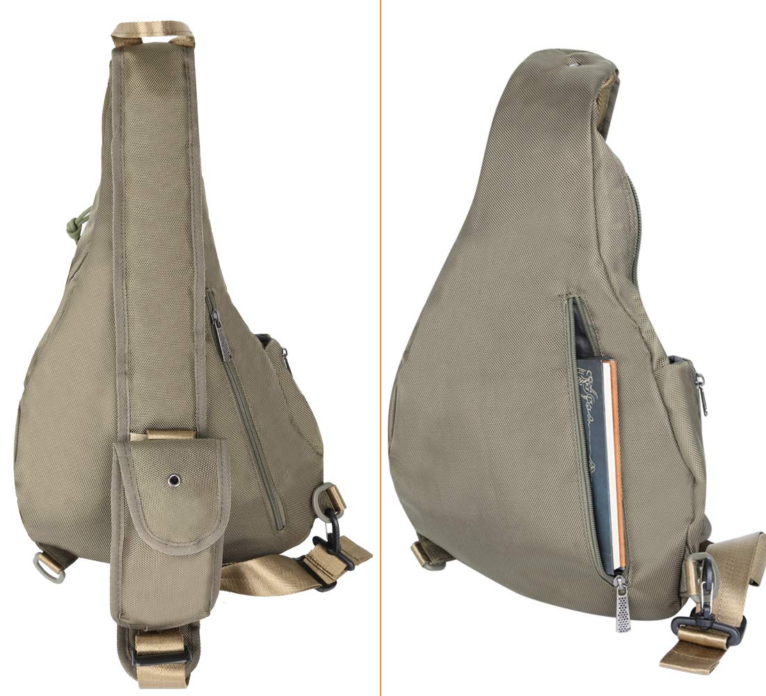 Larswon Sling Backpack, Sling Bag, Crossbody bag for Women Small Backpack Men Backpacks for Small Laptop Tablets Army Green