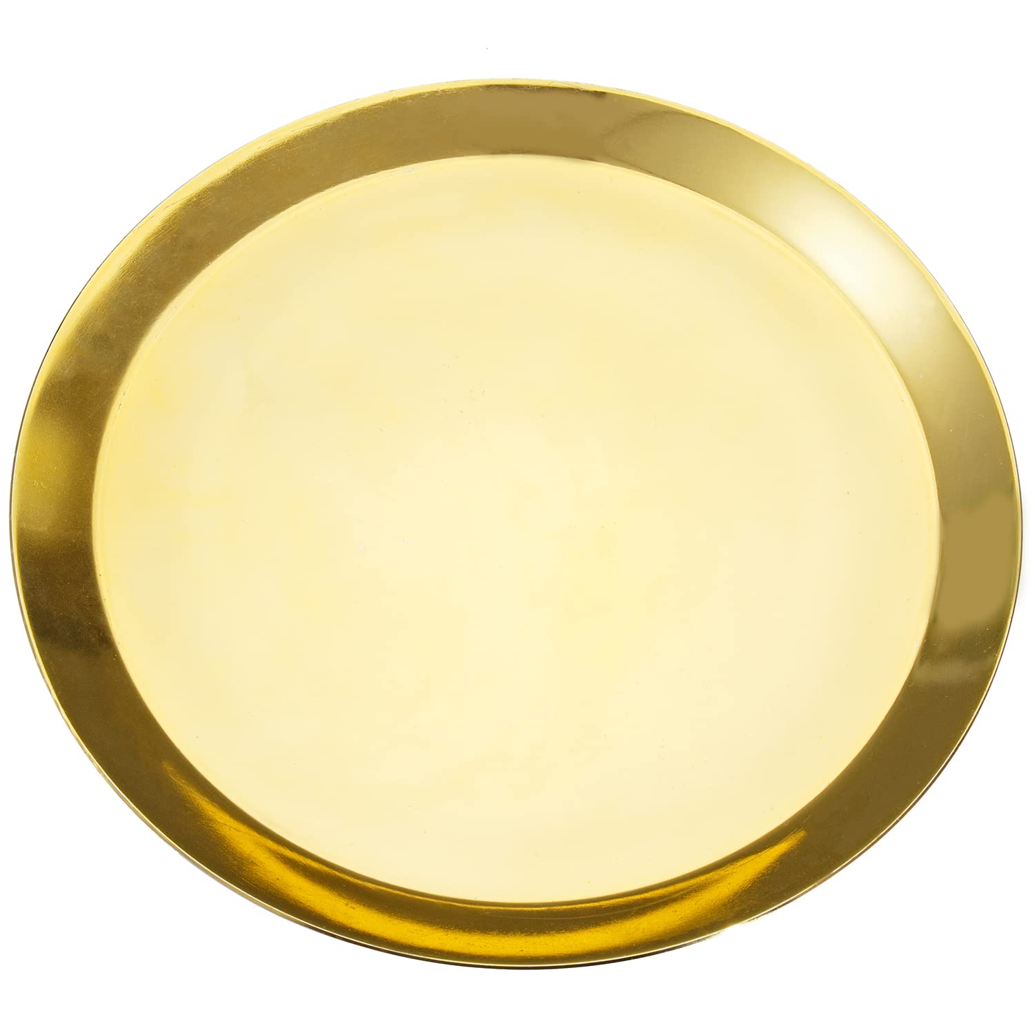 MyGift Modern Brass Plated Metal Lazy Susan Turntable, 12 Inch Rotating Tray, Pedestal Dessert Display Riser - Handcrafted in India
