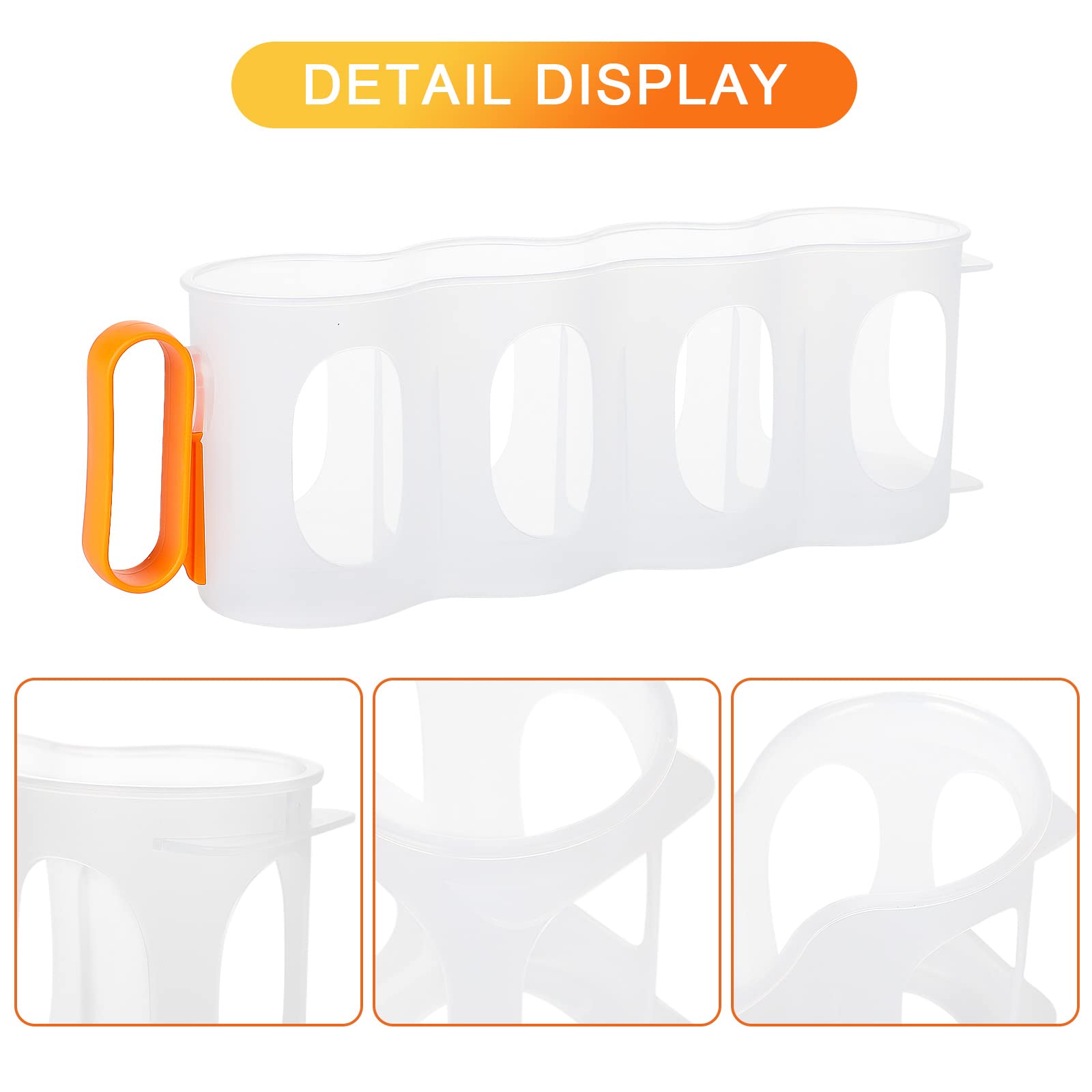 OJDXDY 3Pack Portable Soda Can Organizer for Refrigerator 4 Section Fridge Organizer Bins with Handle Clear Plastic Freezer Drink Beverage Holder Dispenser Beer Can Holder Fridge Storage Sliding Rack