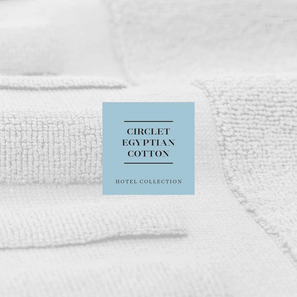 White Classic Luxury Bath Mat Floor Towel Set - Absorbent Cotton Hotel Spa Shower/Bathtub Mats [Not a Bathroom Rug] 22"x34" | 2 Pack | White