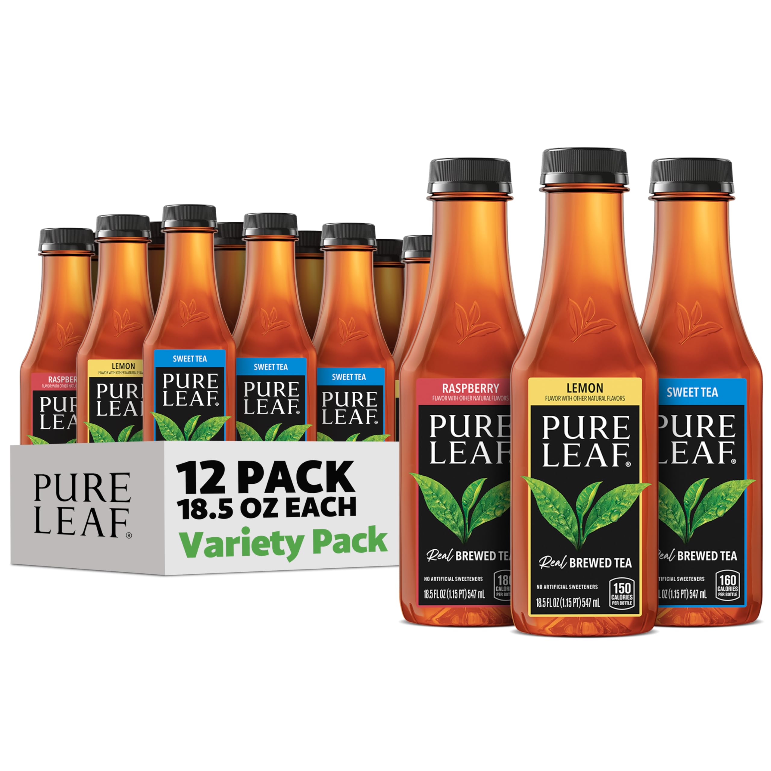 Pure Leaf Iced Tea, Sweetened Variety Pack, 18.5 fl oz. bottles (12 Pack)
