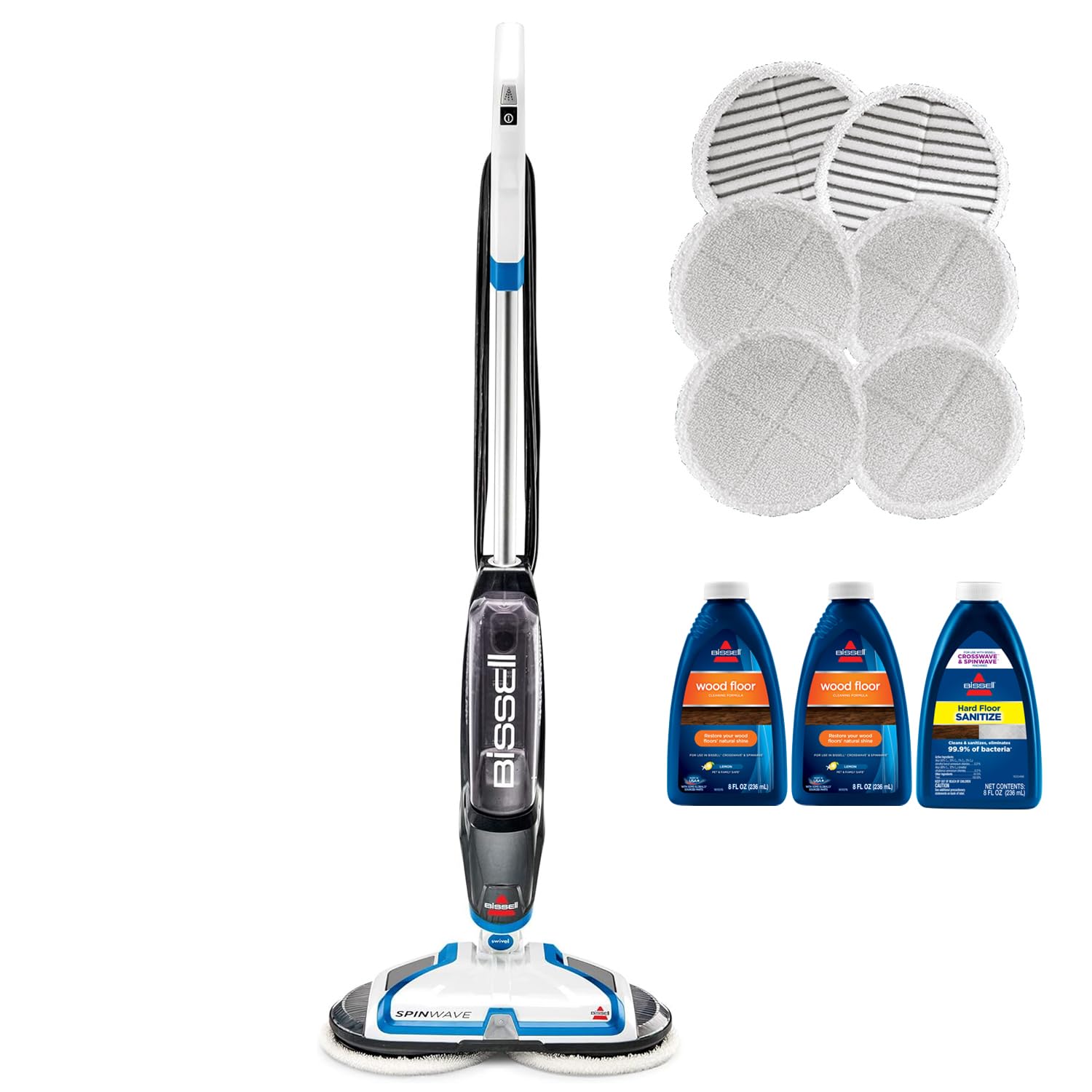 Bissell SpinWave Expert Hard Floor Spin Mop, 20393, White/Black