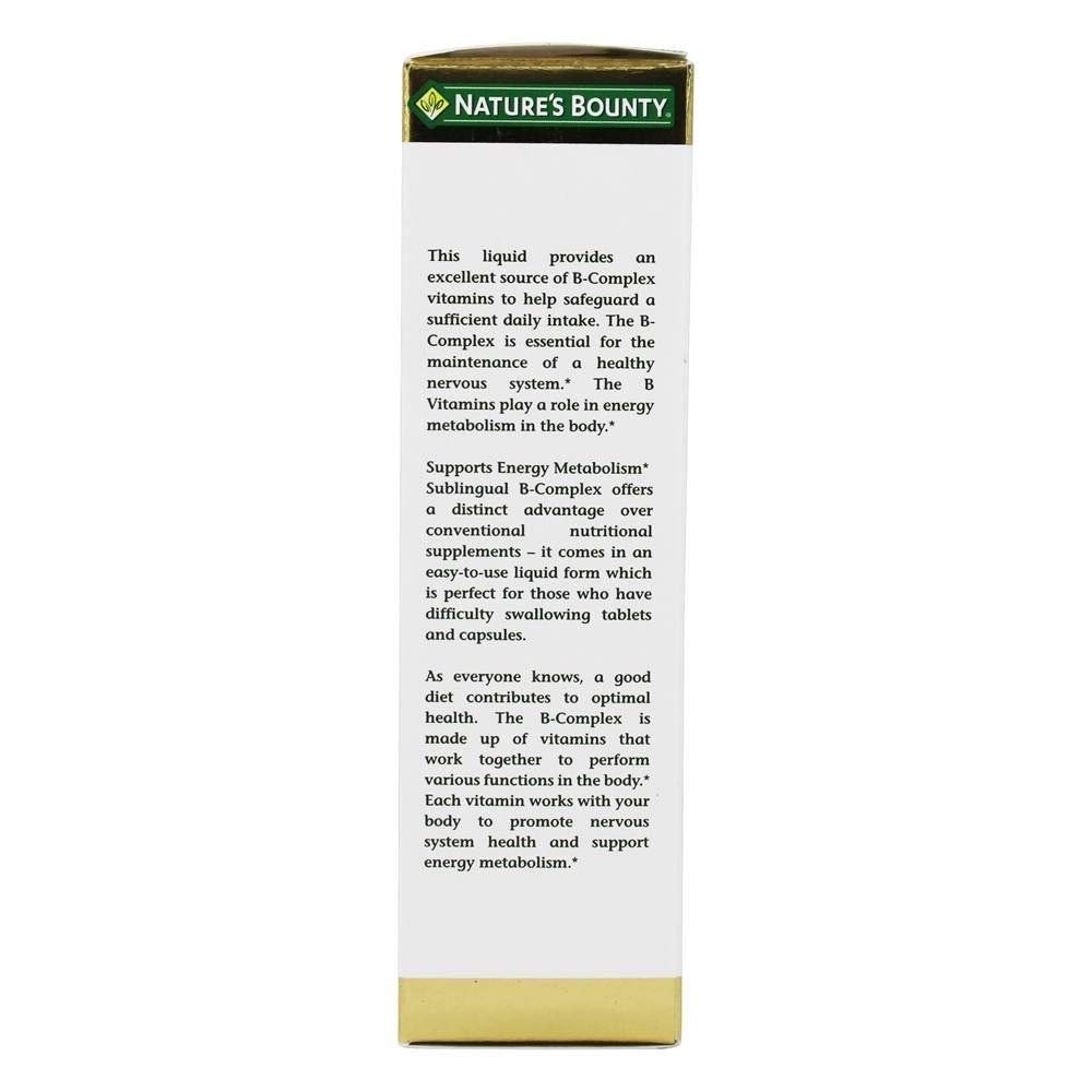 Nature's Bounty B Complex with B12 Sublingual Liquid Fast Acting Dietary Supplement, 2 Fl Oz