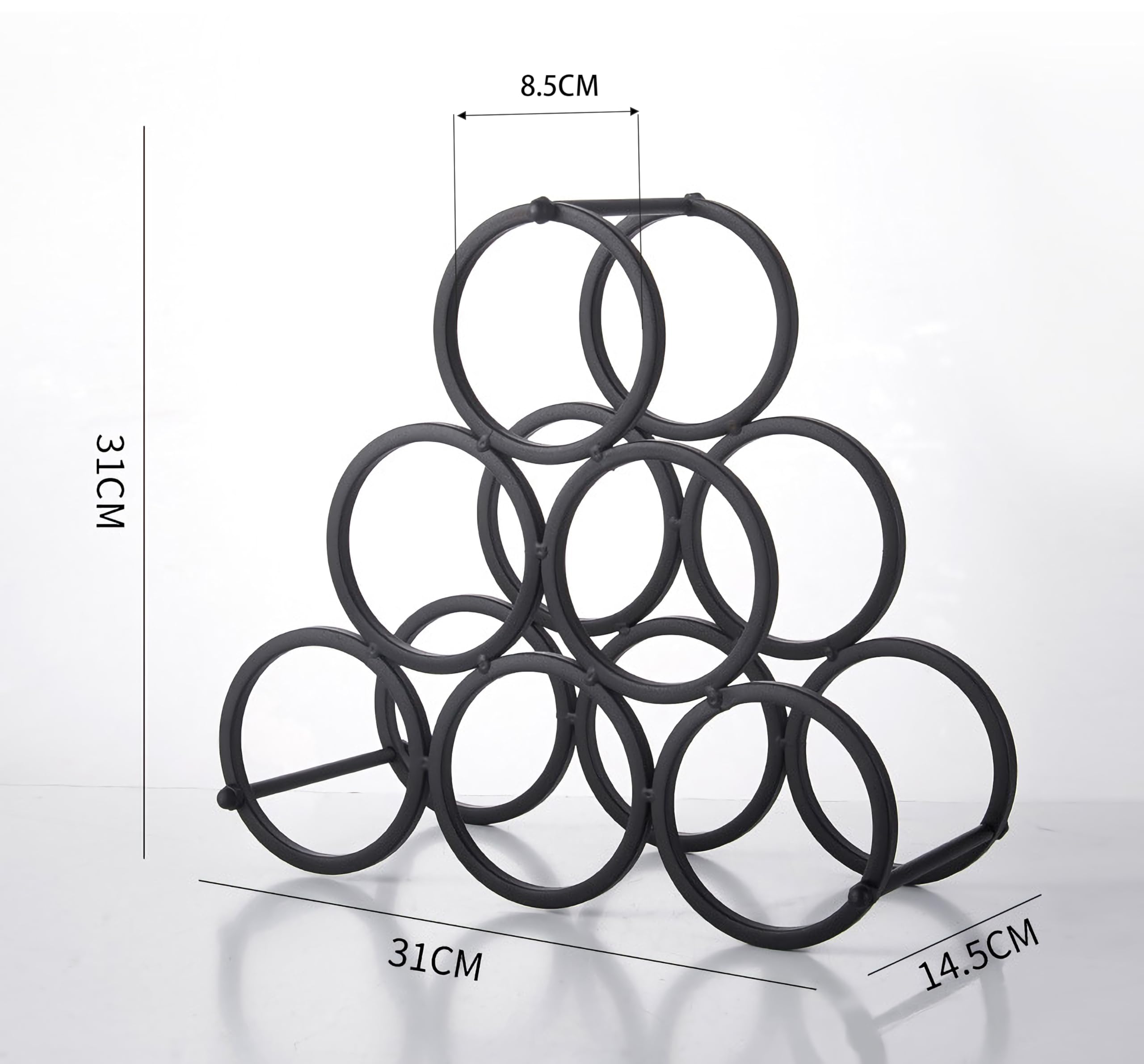 Black Modern Wire Rustic Counter Wine Rack Countertop Table,Metal Wine Rack Inserts for Cabinet Rustic 6 Bottles Wine Storage Holder