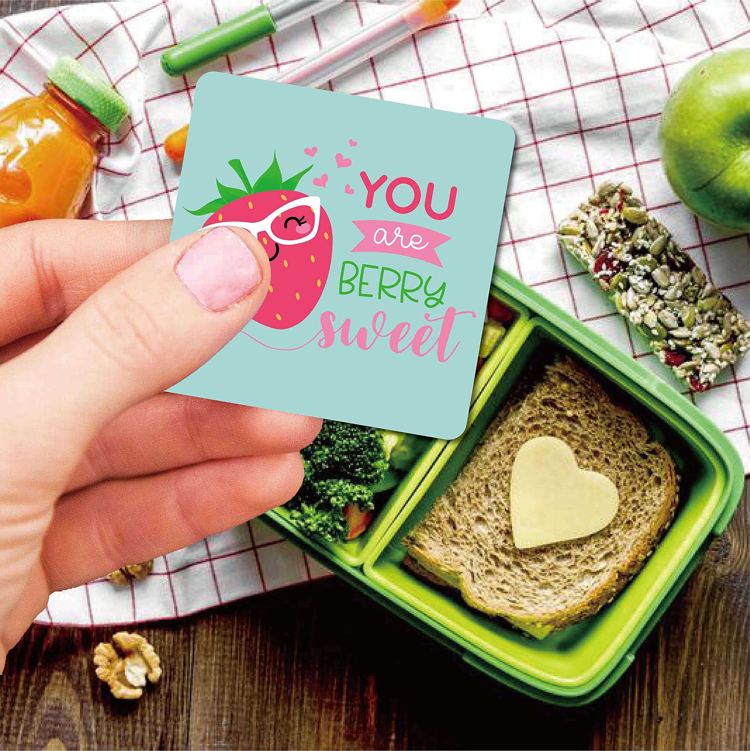 Lunch Box Notes for Kids, 60 Cute Design Positive Affirmation Lunch Box Cards for Kindergarten Kids - Inspirational & Motivational Love Notes for Lunchbox for Boys Girls( With Blank Space)