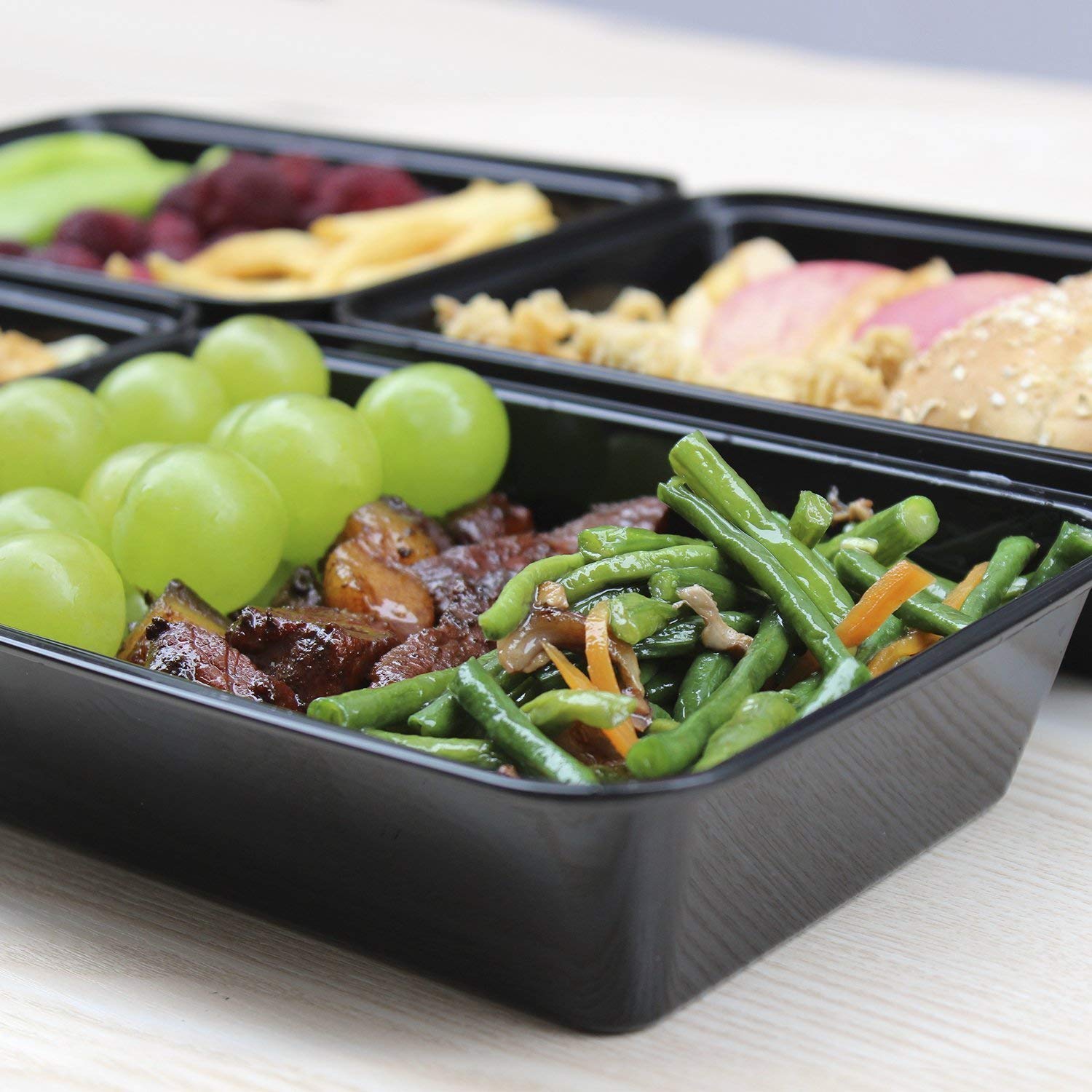 Enther Meal Prep Containers Single Lids Food Storage Bento BPA Free | Stackable | Reusable Lunch Boxes, Microwave/Dishwasher/Freezer Safe Portion Control (28 oz), 12 Pack 1 Compartment