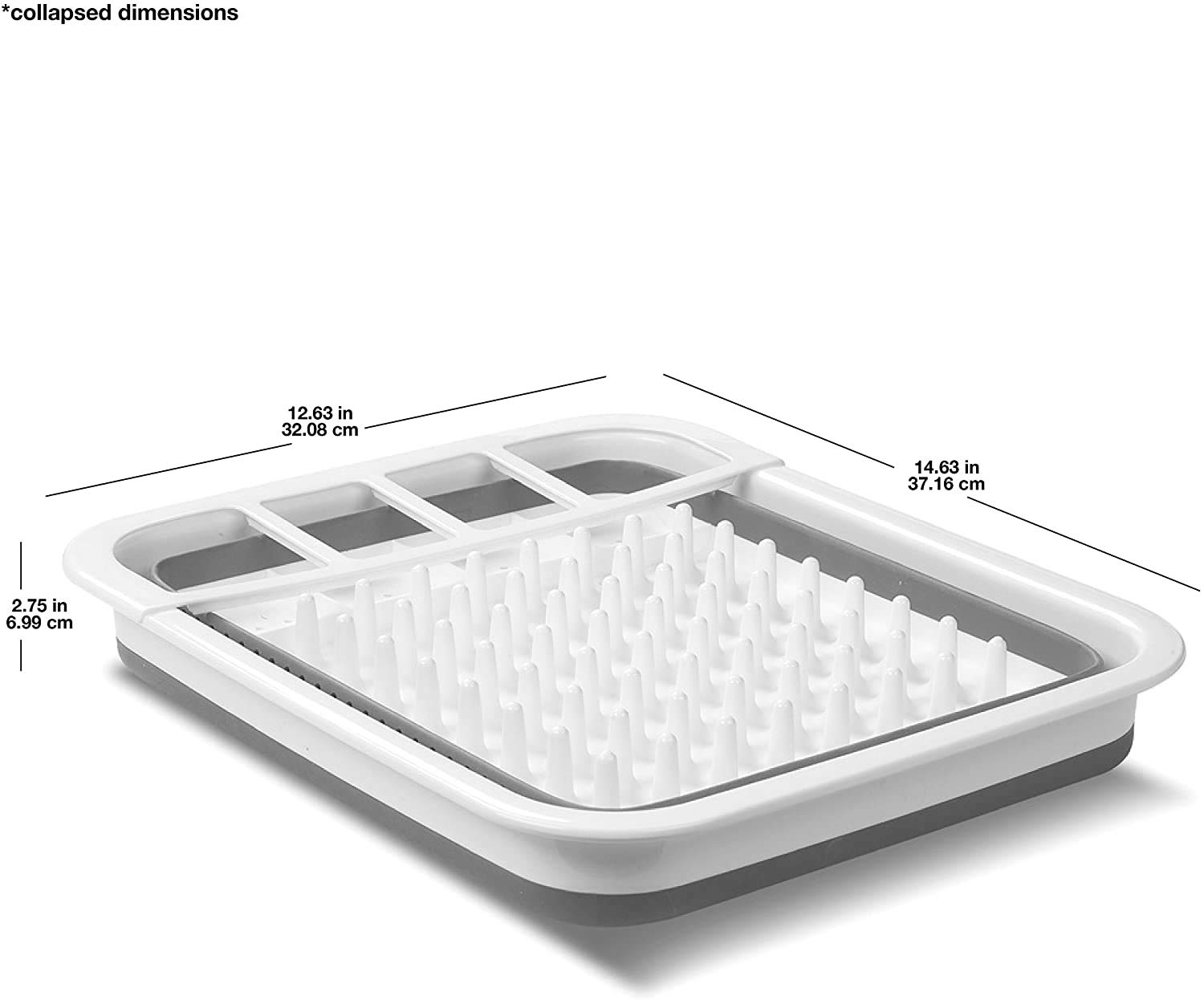 madesmart EMW6337273, Collapsible Dish Rack, Grey/White