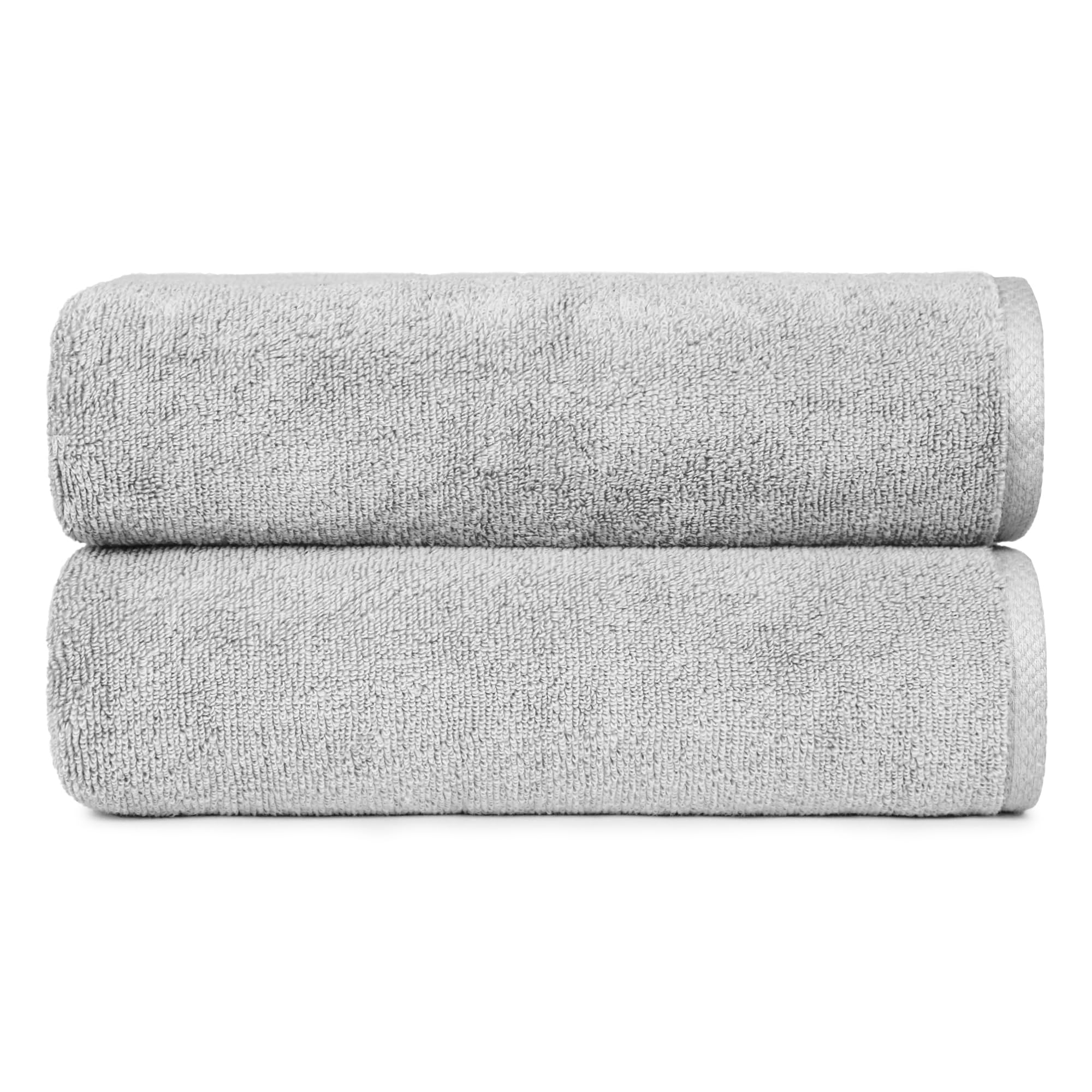 Amazon Basics 100% Cotton Quick-Dry Bath Towels - 2-Pack, Platinum