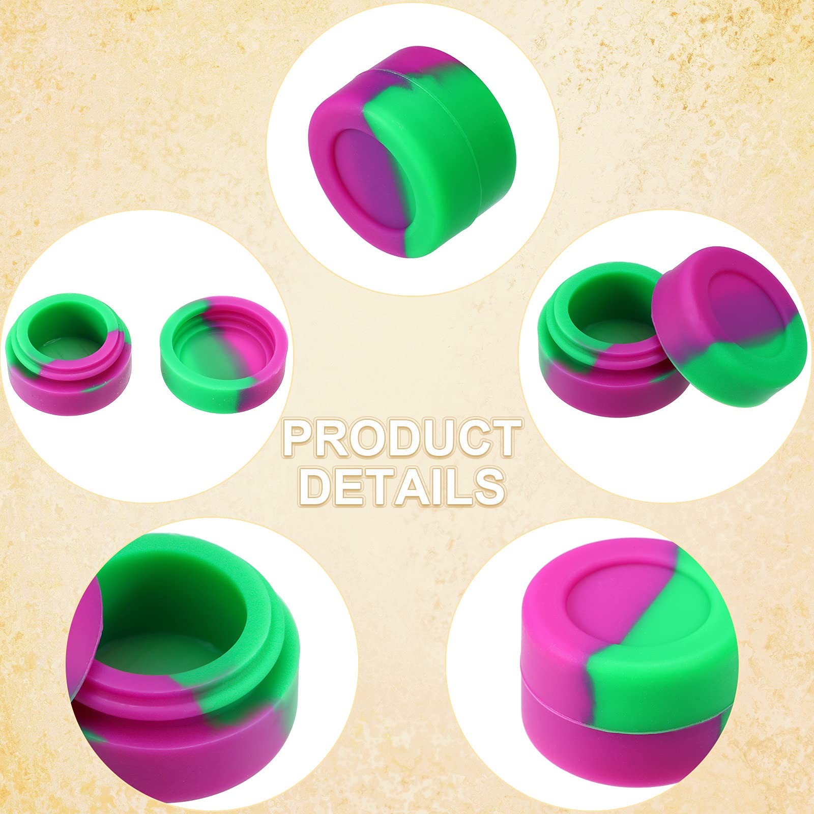 Silicone Wax Containers Non-Stick Silicone Wax Containers Multi Use Storage Jars Oil Concentrate Bottles (100 Pieces,2 ml)