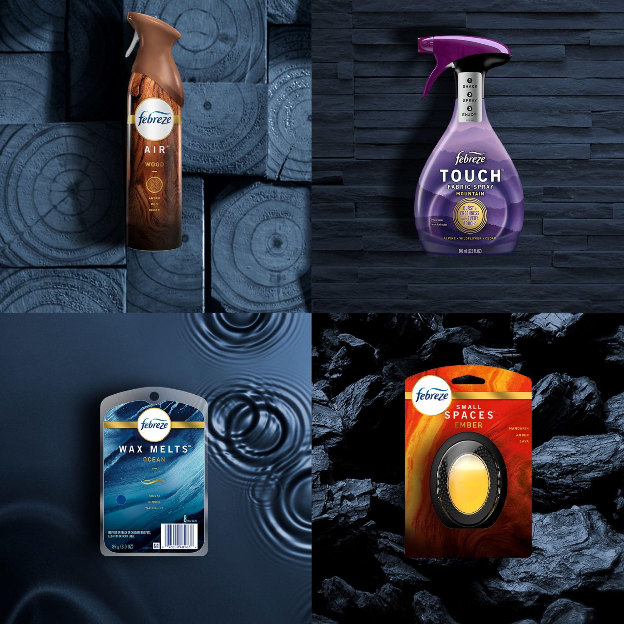 Febreze Air Effects Wood Scent Air Freshener, 8.8 oz. Can, Pack of 3