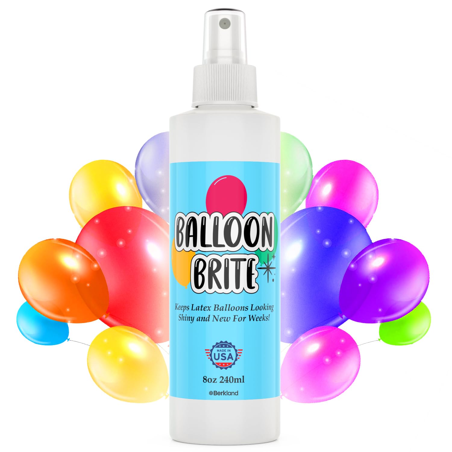 8 oz Balloon High Shine Spray for Latex Balloons - Balloon Spray Shine for an Elegant Hi Gloss Finish in Minutes - Specially Formulated Balloon Glow Spray Made in USA