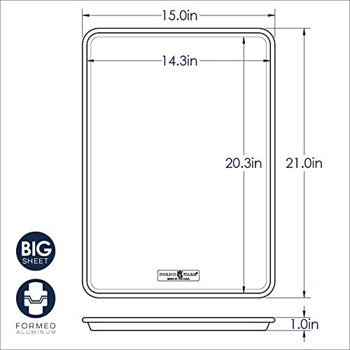 Nordic Ware Baker's Big Baking Sheet, 1-Pack, Silver
