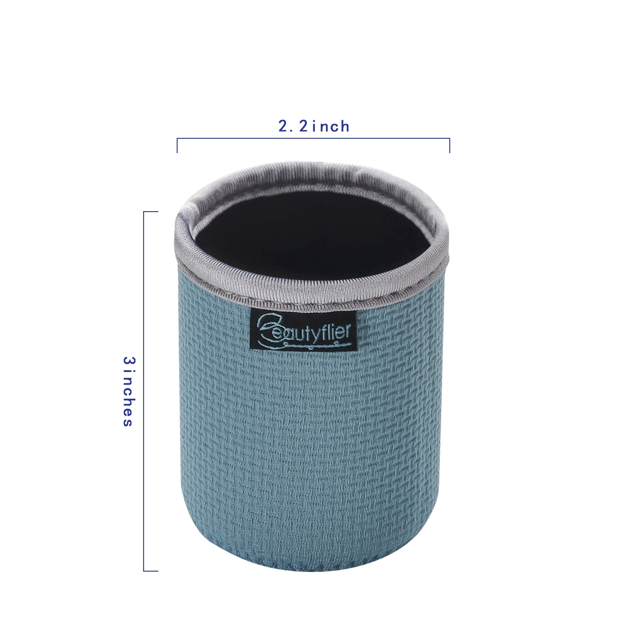 Beautyflier Pack of 4 Anti-Slip Embossed Neoprene Bottle Insulator Sleeve Thick Collapsible Drink Can Sleeve Cover For Camping Party (7.5oz)