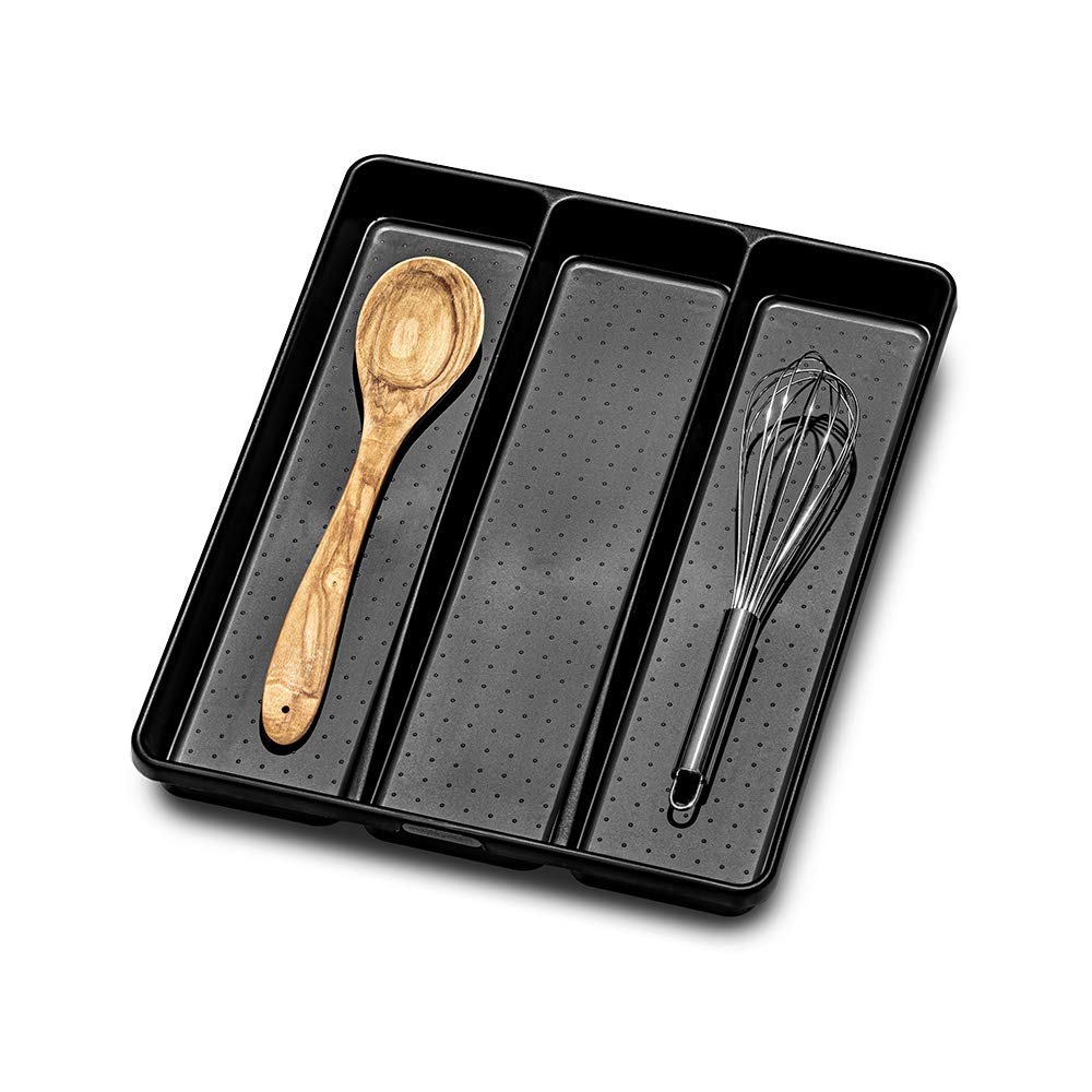 madesmart Classic Mini Utensil Tray - Granite | CLASSIC COLLECTION | 2-Compartments | Kitchen Organizer | Soft-grip Lining and Non-slip Rubber Feet | BPA-Free