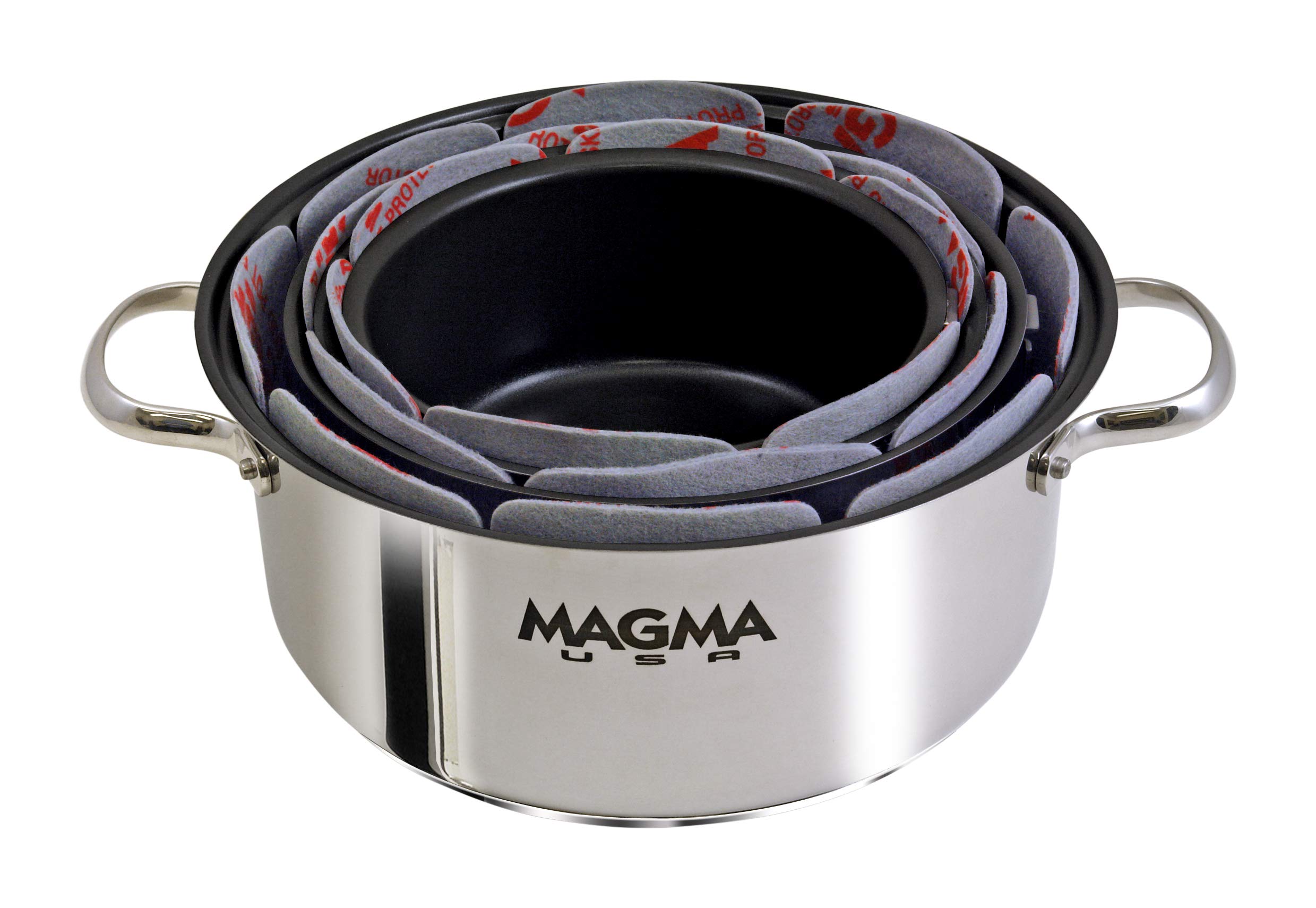 MAGMA Products, A10-368 No-Skid 3-Piece Pot Protectors Set, Grey