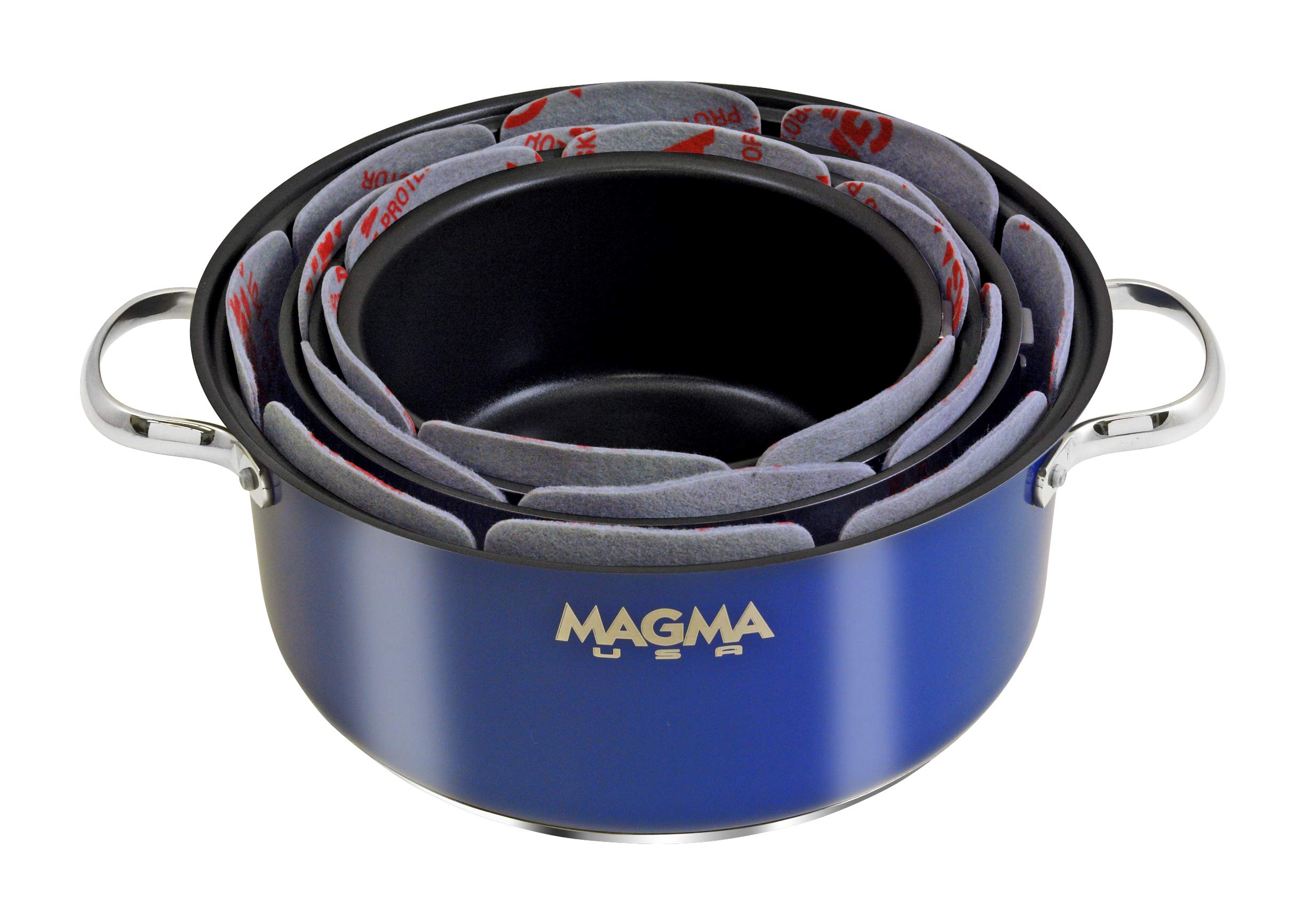 MAGMA Products, A10-368 No-Skid 3-Piece Pot Protectors Set, Grey