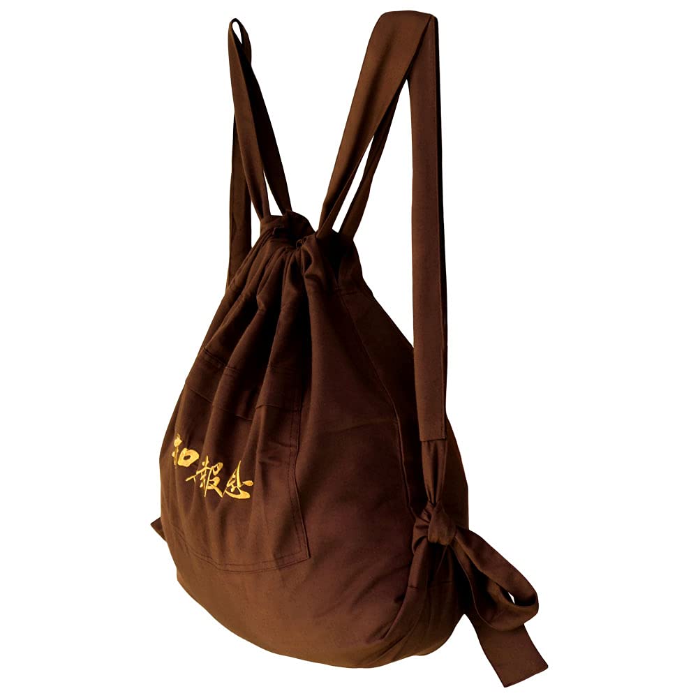 ZooBoo Unisex Buddhist Bag Monk Backpack - Tibetan Shaolin Temple Embroidery Kung Fu Bag - Cotton and Canvas
