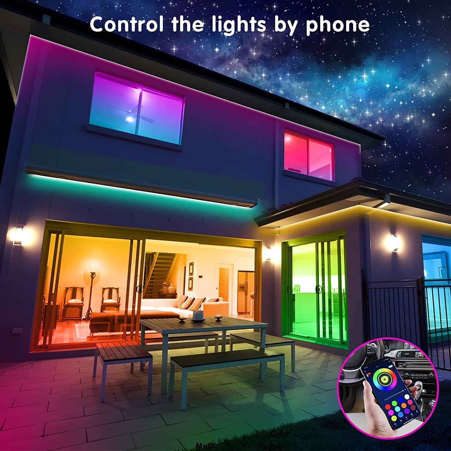 Tenmiro Led Strip Lights 130ft (2 Rolls of 65ft) Smart Light Strips with App Control RGB Led Lights for Bedroom,Music Sync Color Changing Lights for Room Party