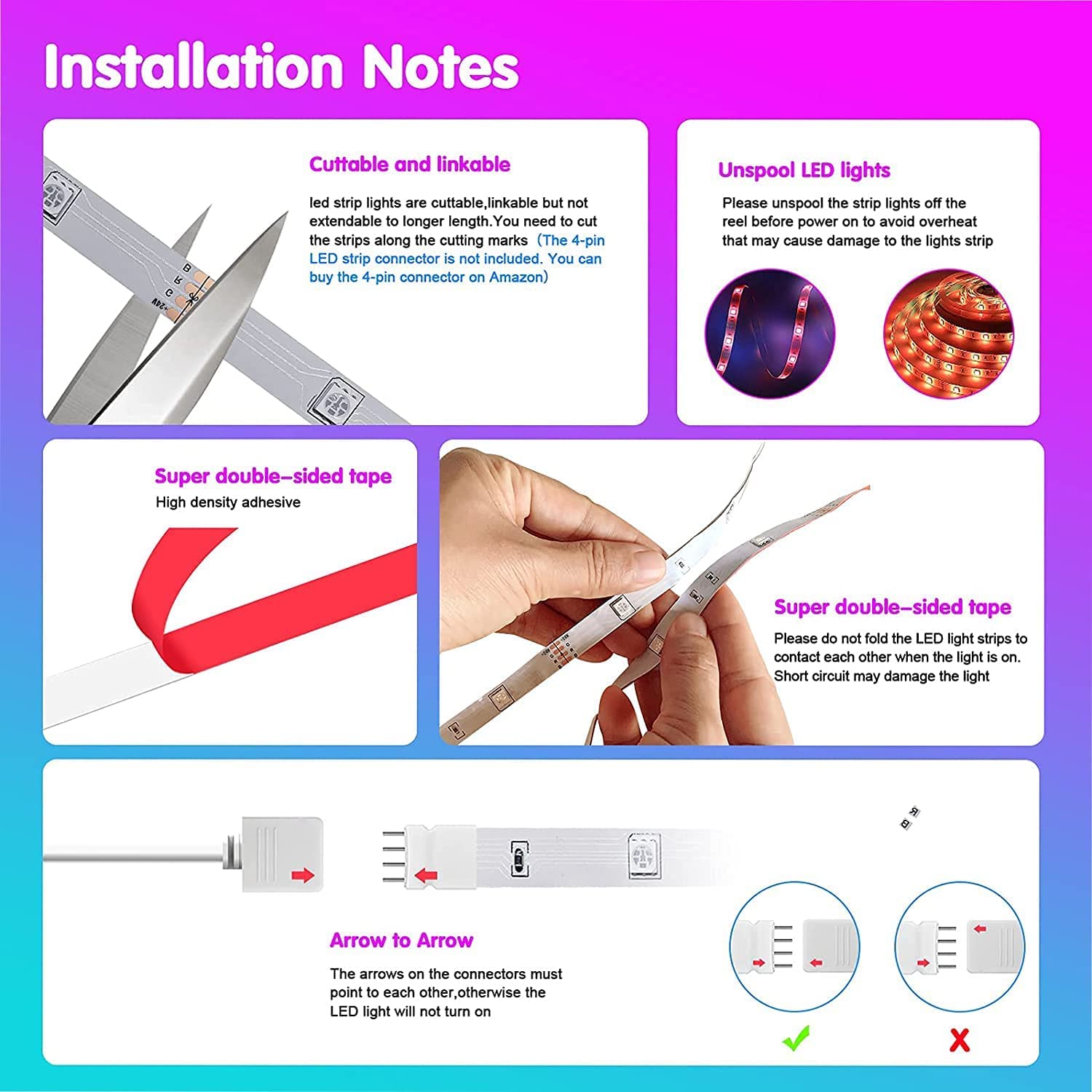 Tenmiro Led Strip Lights 130ft (2 Rolls of 65ft) Smart Light Strips with App Control RGB Led Lights for Bedroom,Music Sync Color Changing Lights for Room Party