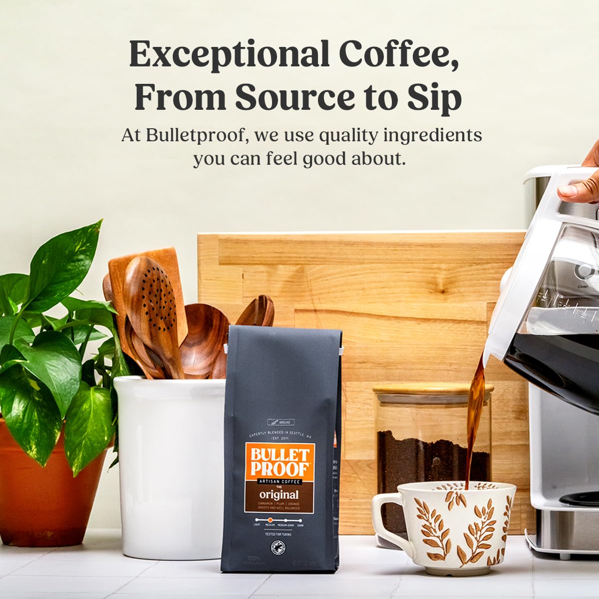 Bulletproof Original Medium Roast Ground Coffee, 12 Ounces (Pack of 3), 100% Arabica Coffee Sourced from Guatemala, Colombia & El Salvador