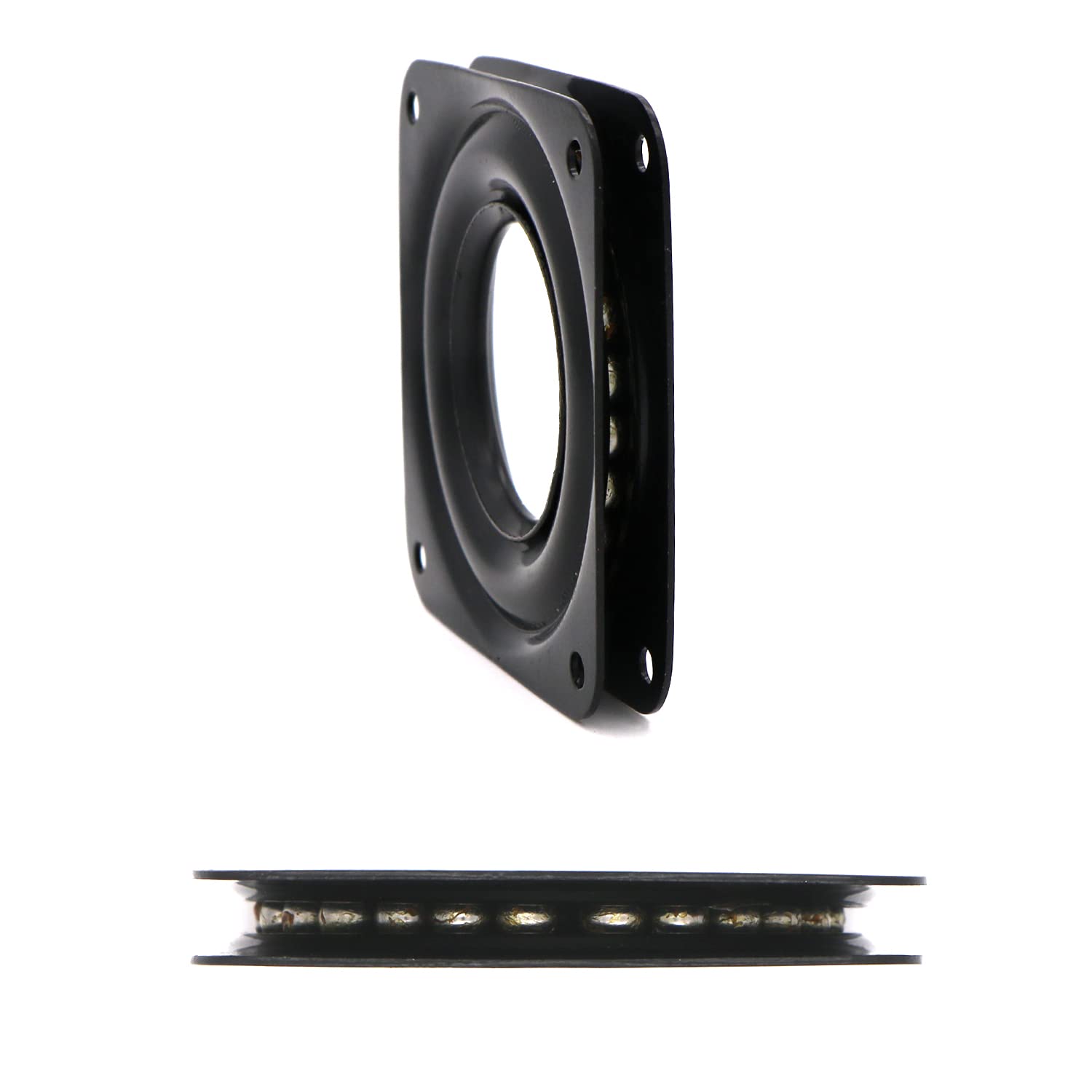 Lazy Susan Turntable Bearings 4 Pack 3 Inch Square Heavy Duty Swivel Plate 5/16 Inch Thick for Bar Stool Chair (Black)