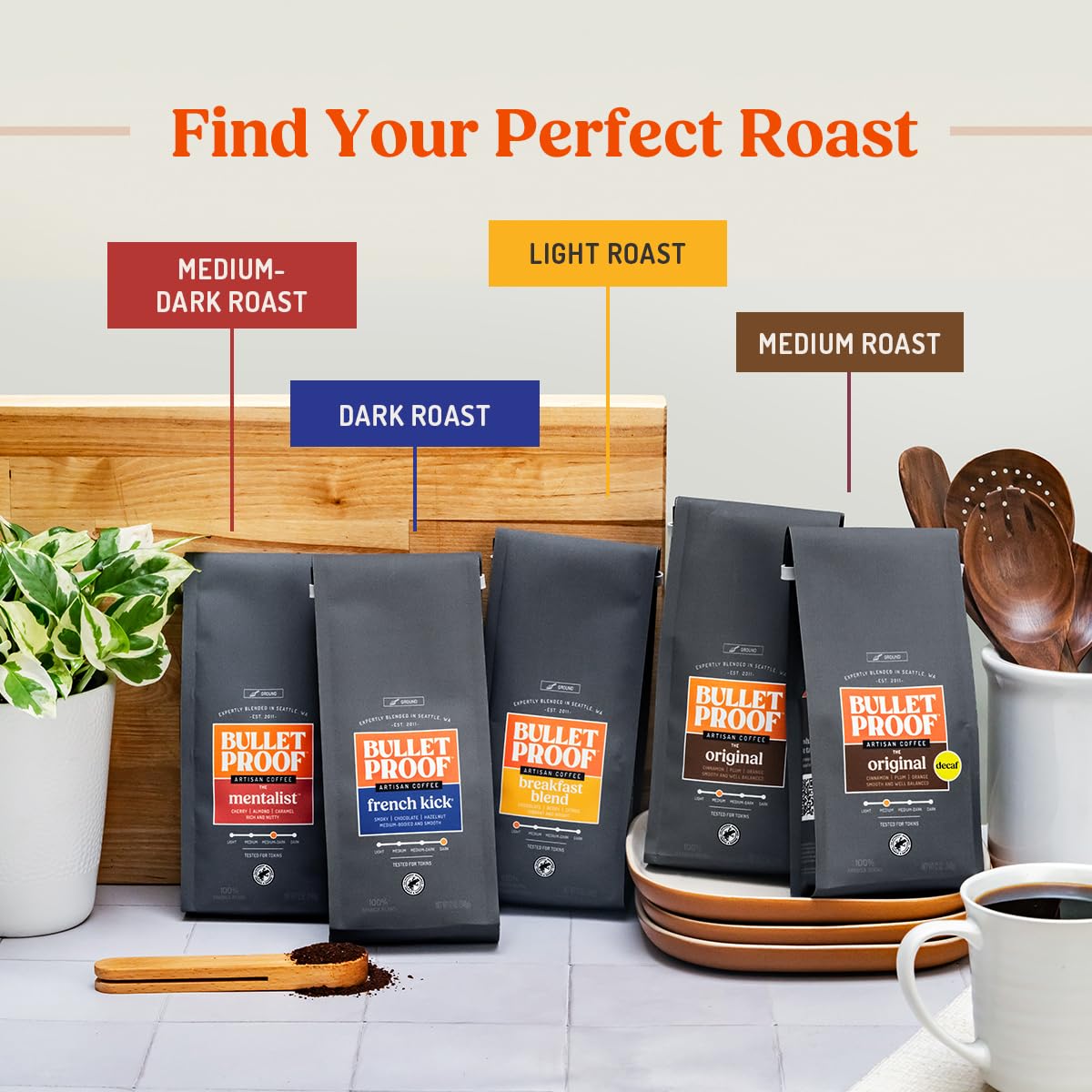 Bulletproof Original Medium Roast Ground Coffee, 12 Ounces (Pack of 3), 100% Arabica Coffee Sourced from Guatemala, Colombia & El Salvador