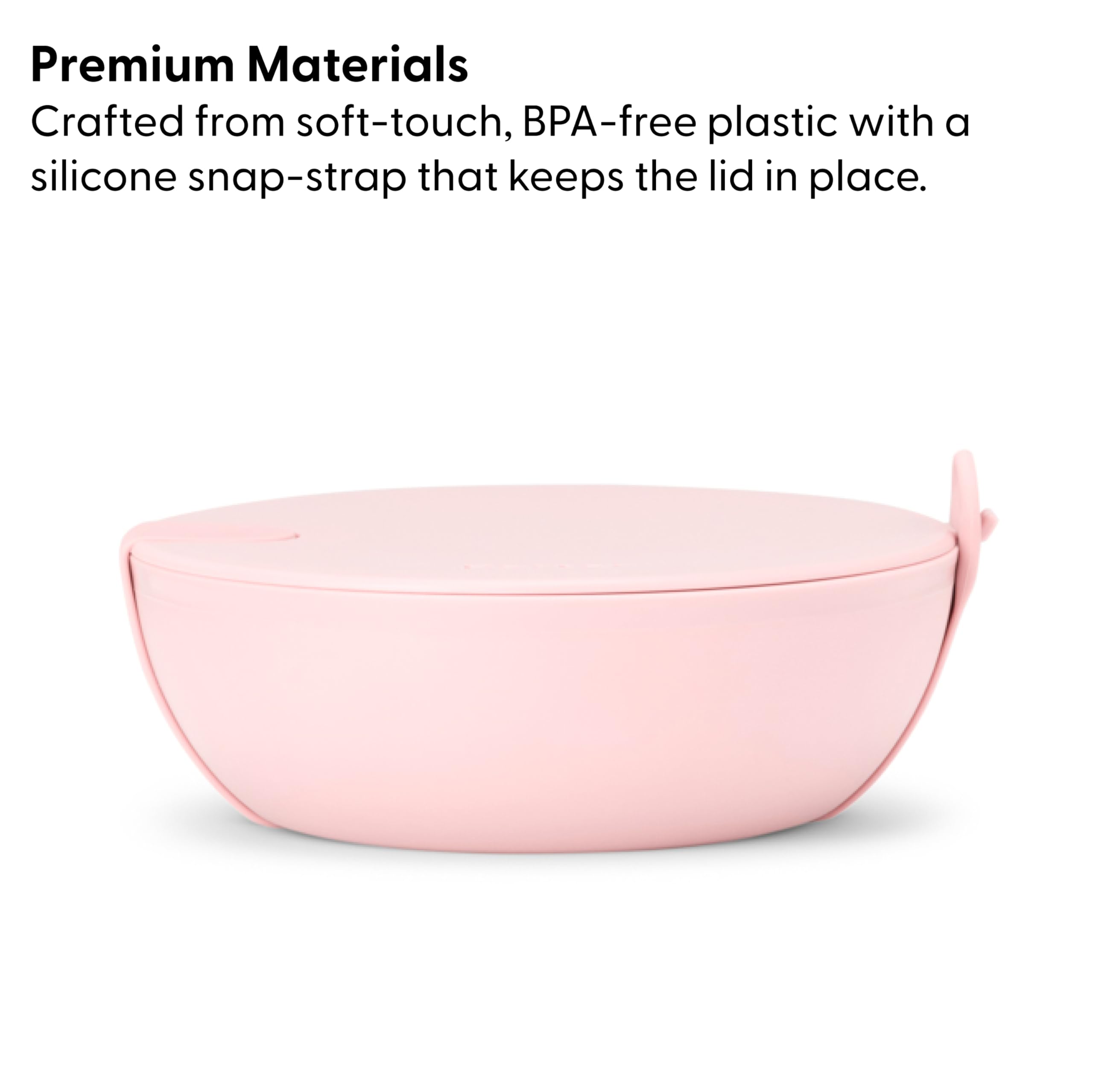 W&P Porter Plastic Bowl Lunch Container w/ Protective Non-slip Exterior, Cream 1 Liter | Lid & Snap-tight Silicone Strap | Food Storage, Bento Box, Meal Prep | BPA-Free Plastic