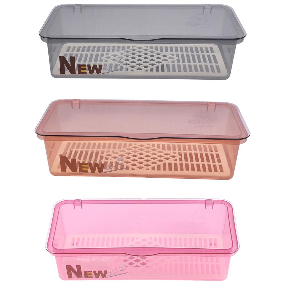 OUNONA Boxes to Home Tool with Containers Drainer Covered Utensil and Holders Trays Storage Keeps Container Dinnerware Color Plastic Organized Drain Chopsticks Flatware Tray Holder