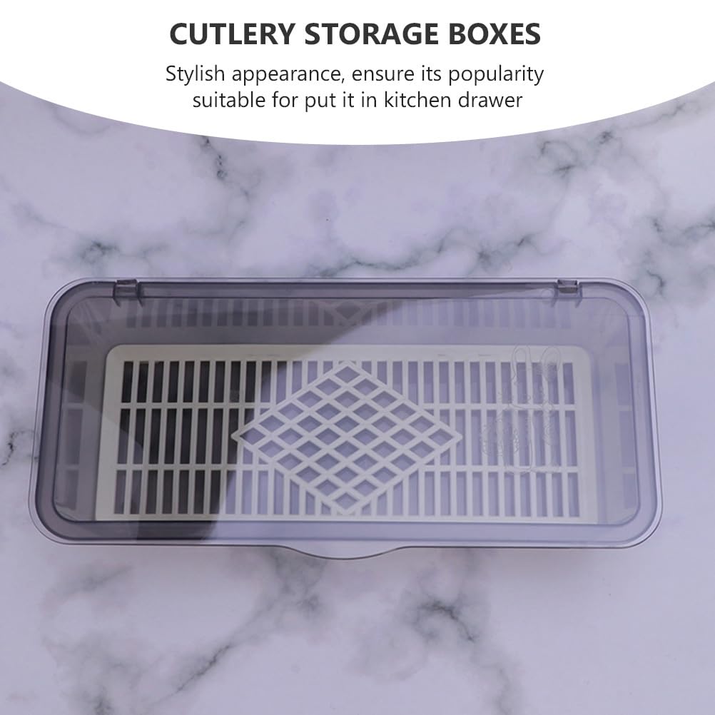 OUNONA Boxes to Home Tool with Containers Drainer Covered Utensil and Holders Trays Storage Keeps Container Dinnerware Color Plastic Organized Drain Chopsticks Flatware Tray Holder