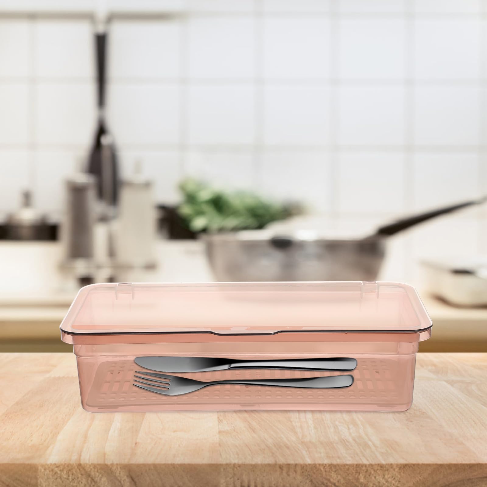 OUNONA Boxes to Home Tool with Containers Drainer Covered Utensil and Holders Trays Storage Keeps Container Dinnerware Color Plastic Organized Drain Chopsticks Flatware Tray Holder