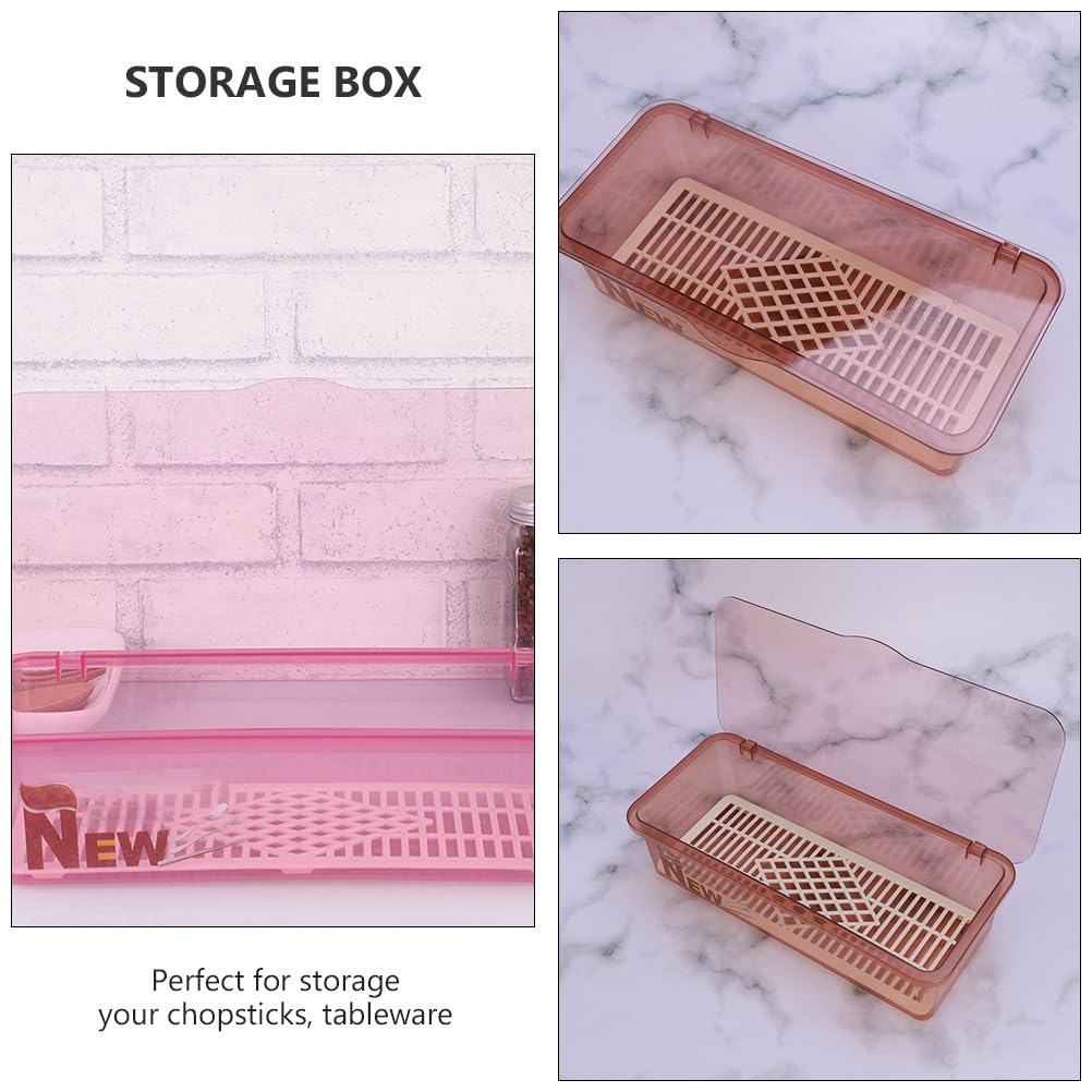 OUNONA Boxes to Home Tool with Containers Drainer Covered Utensil and Holders Trays Storage Keeps Container Dinnerware Color Plastic Organized Drain Chopsticks Flatware Tray Holder