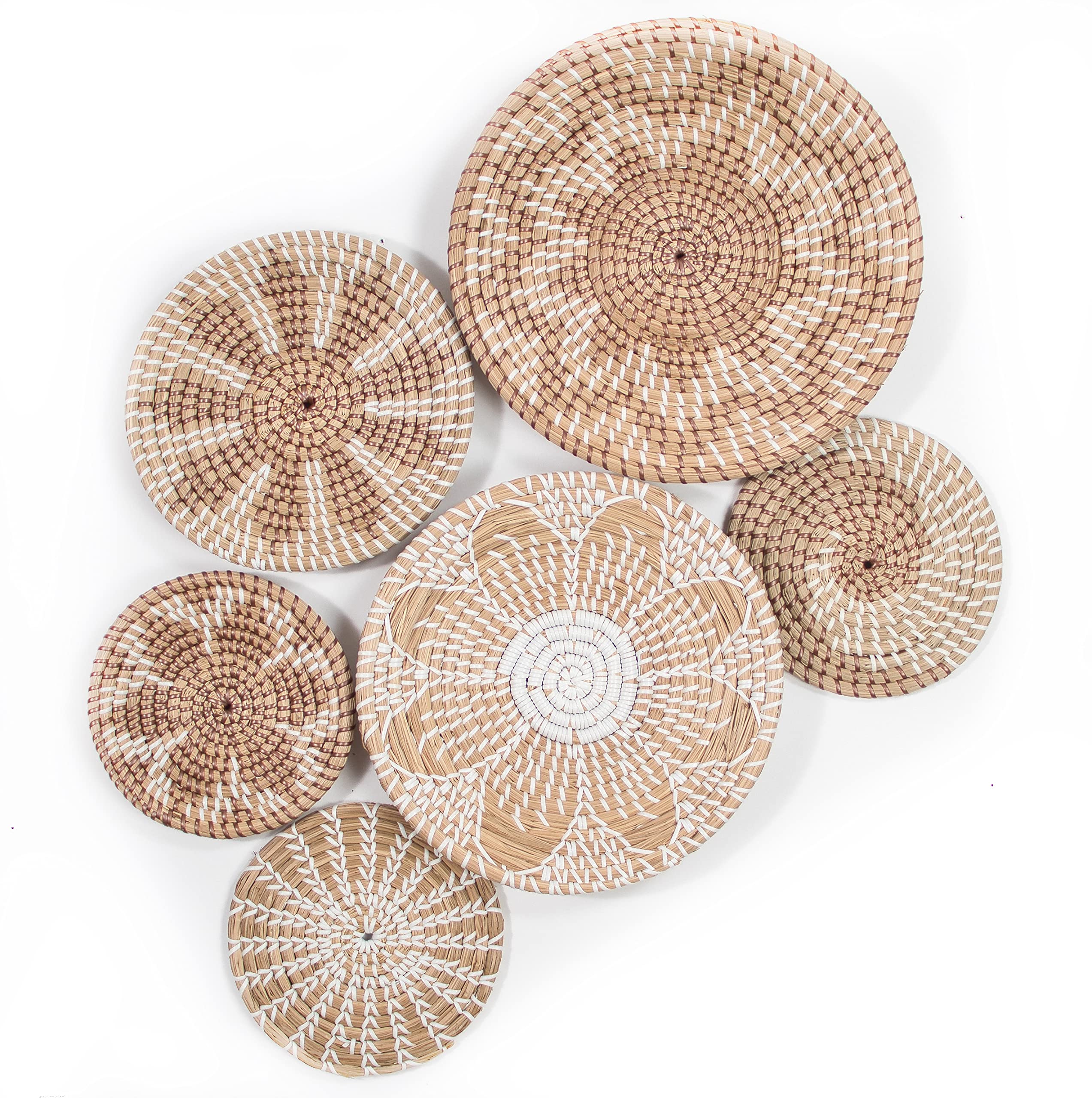 Wall basket décor basket wall décor set of 6 wall baskets woven wall décor wicker wall décor woven basket wall décor wall hanging baskets boho wall baskets seagrass baskets set boho basket wall art set 6