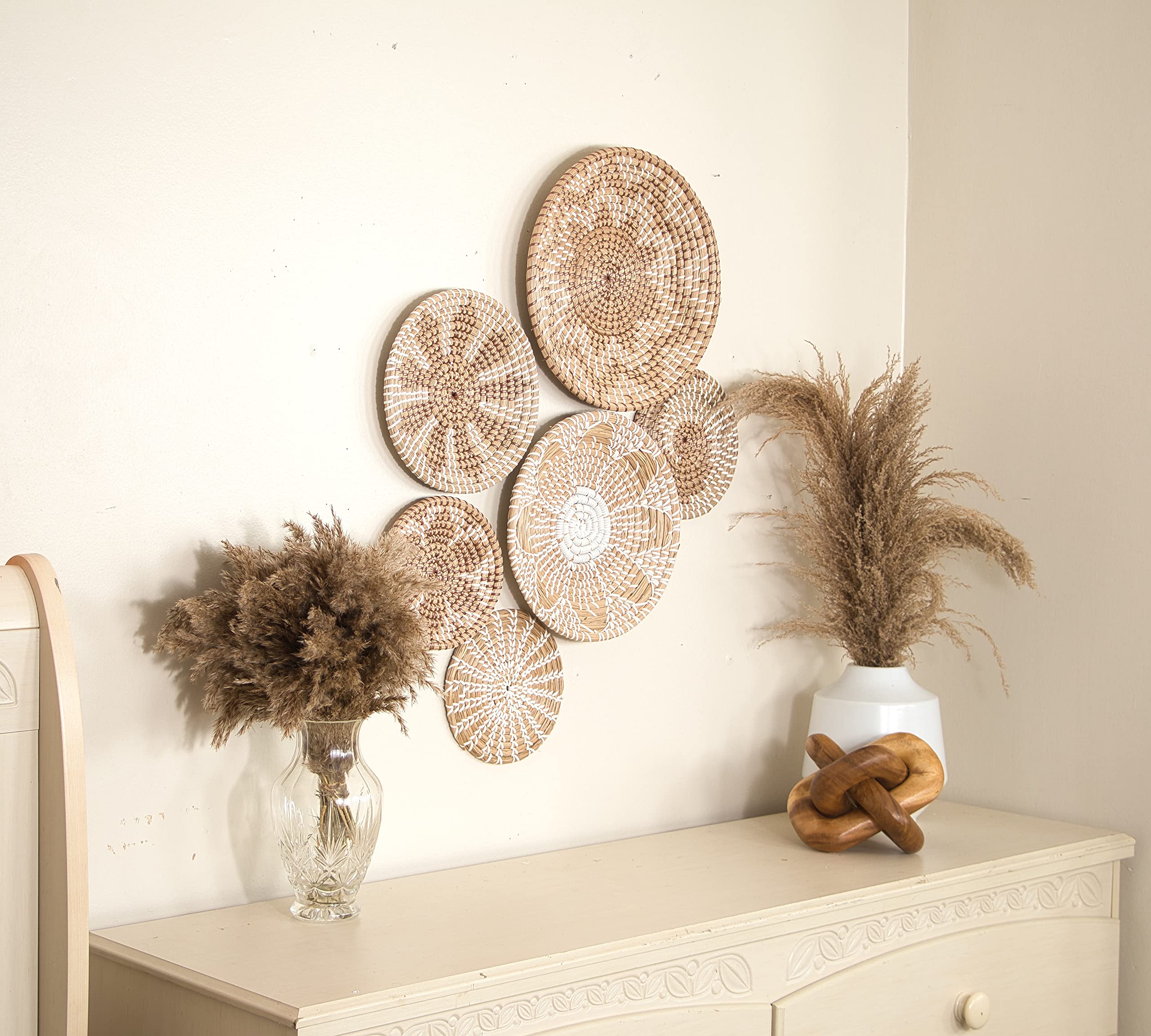 Wall basket décor basket wall décor set of 6 wall baskets woven wall décor wicker wall décor woven basket wall décor wall hanging baskets boho wall baskets seagrass baskets set boho basket wall art set 6