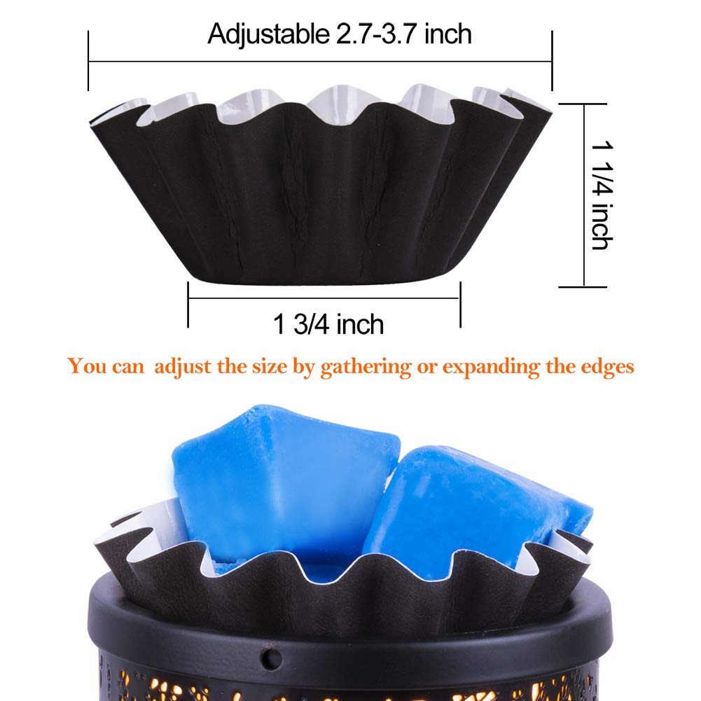 FANDOL Wax Melt Warmer Liners Reusable & Leakproof Candle Warmer Liners Wax Tray for Scented Wax,Electric Wax Warmers, Plug in Warmers, Candle Warmer,Wax Melter and Wax Burner(Black 50pcs)